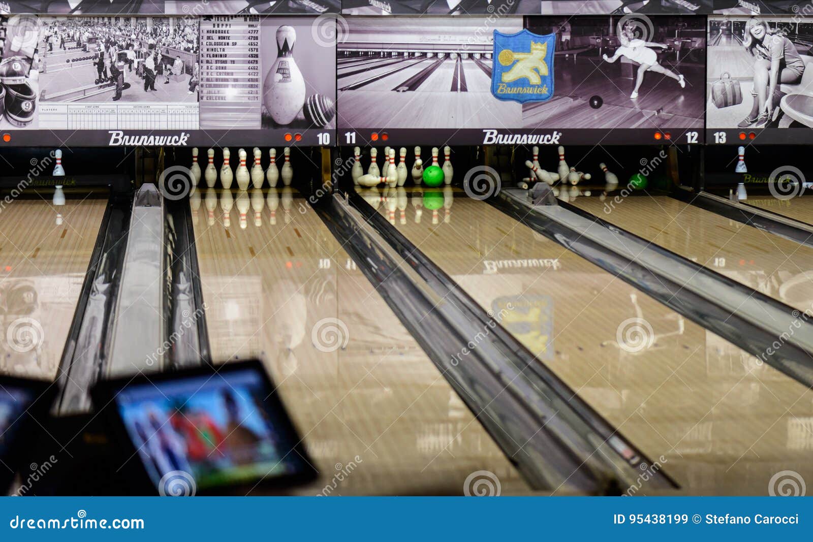 During a Bowling game editorial stock image. Image of happy - 95438199