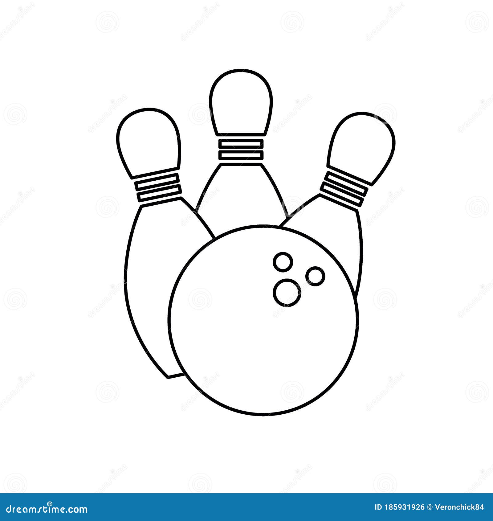 Bowling Icon. Black Vector Bowling Sign Stock Vector - Illustration of ...