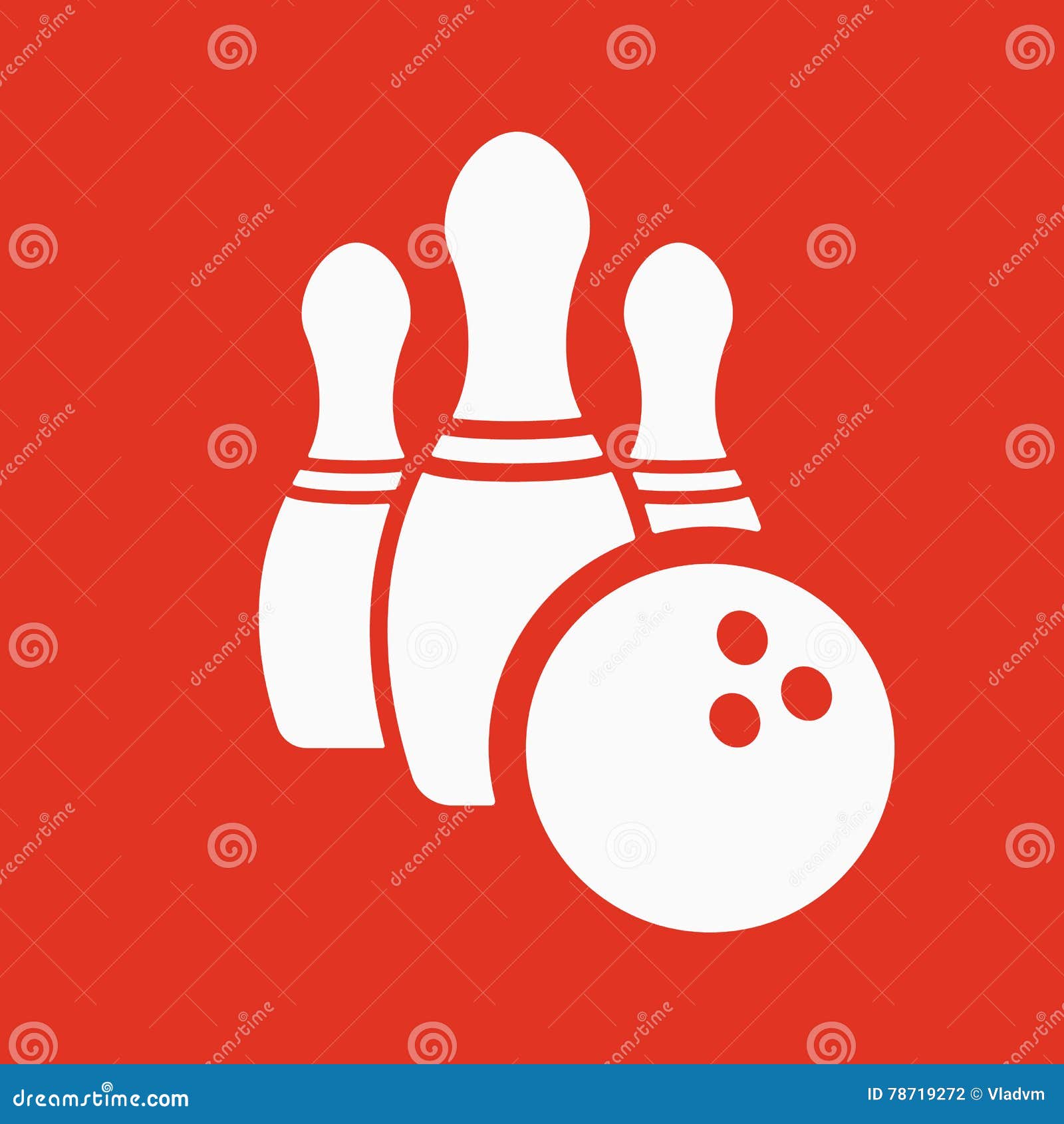 The Bowling Icon. Game Symbol Stock Vector - Illustration of background ...