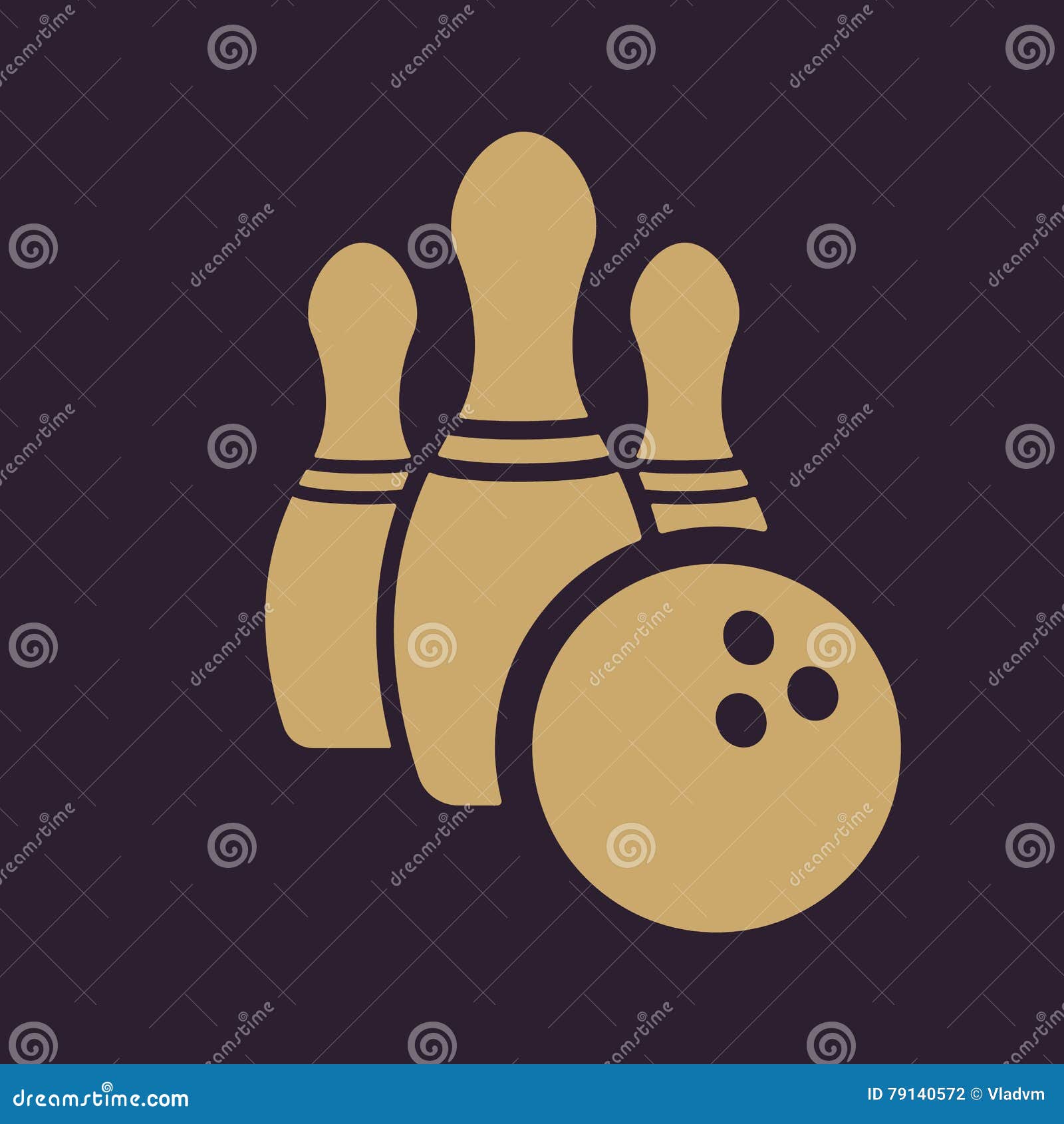 The Bowling Icon. Game Symbol Stock Vector - Illustration of shape ...