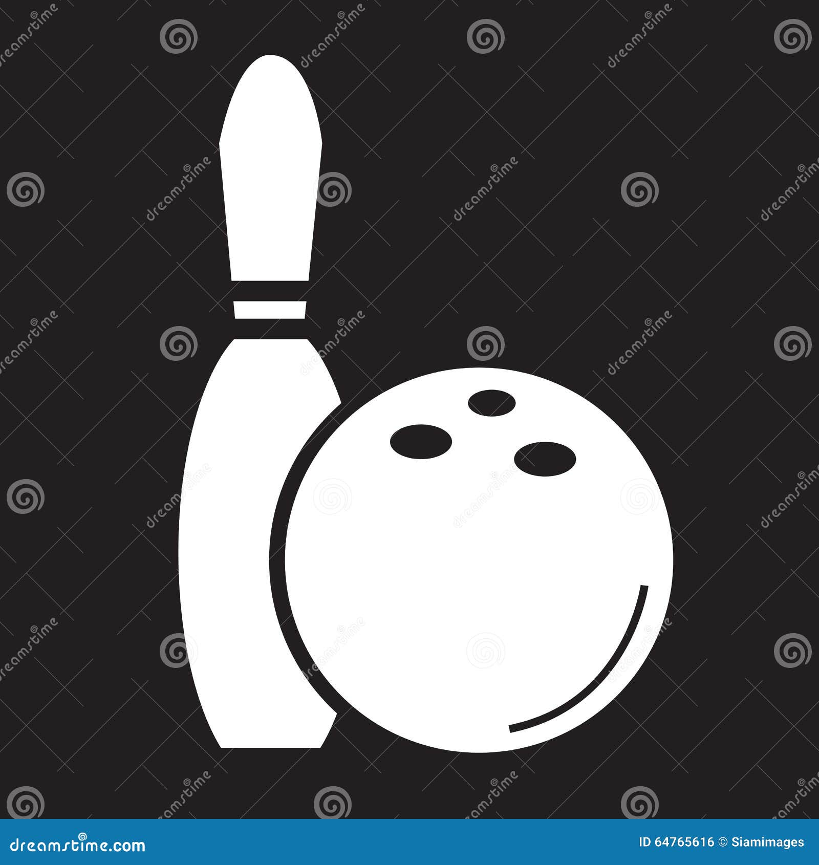 Bowling icon stock vector. Illustration of icon, retro - 64765616