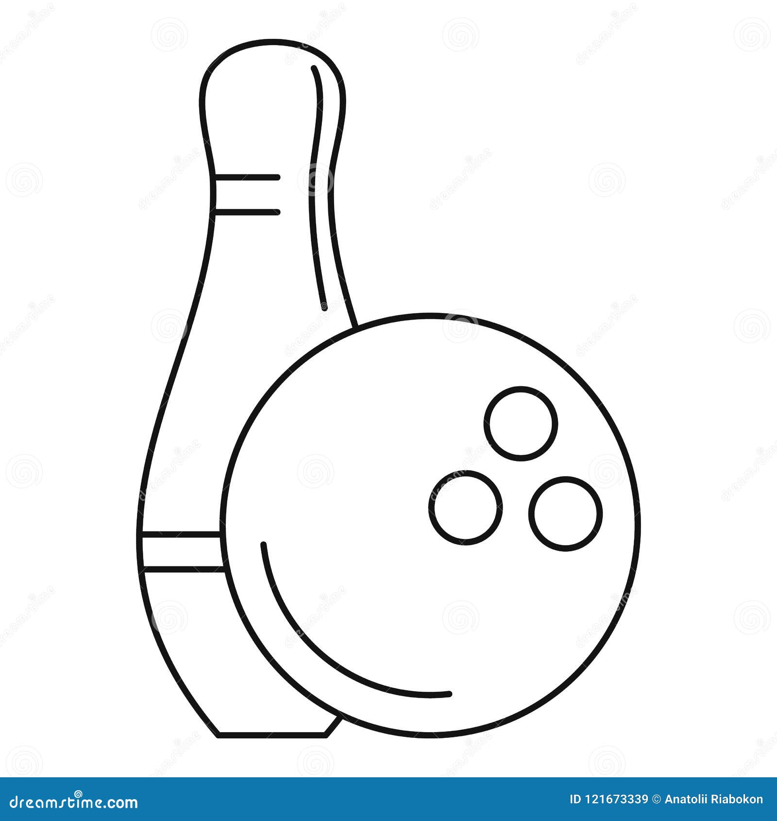 Bowling Icon, Outline Style Stock Vector - Illustration of kegling ...