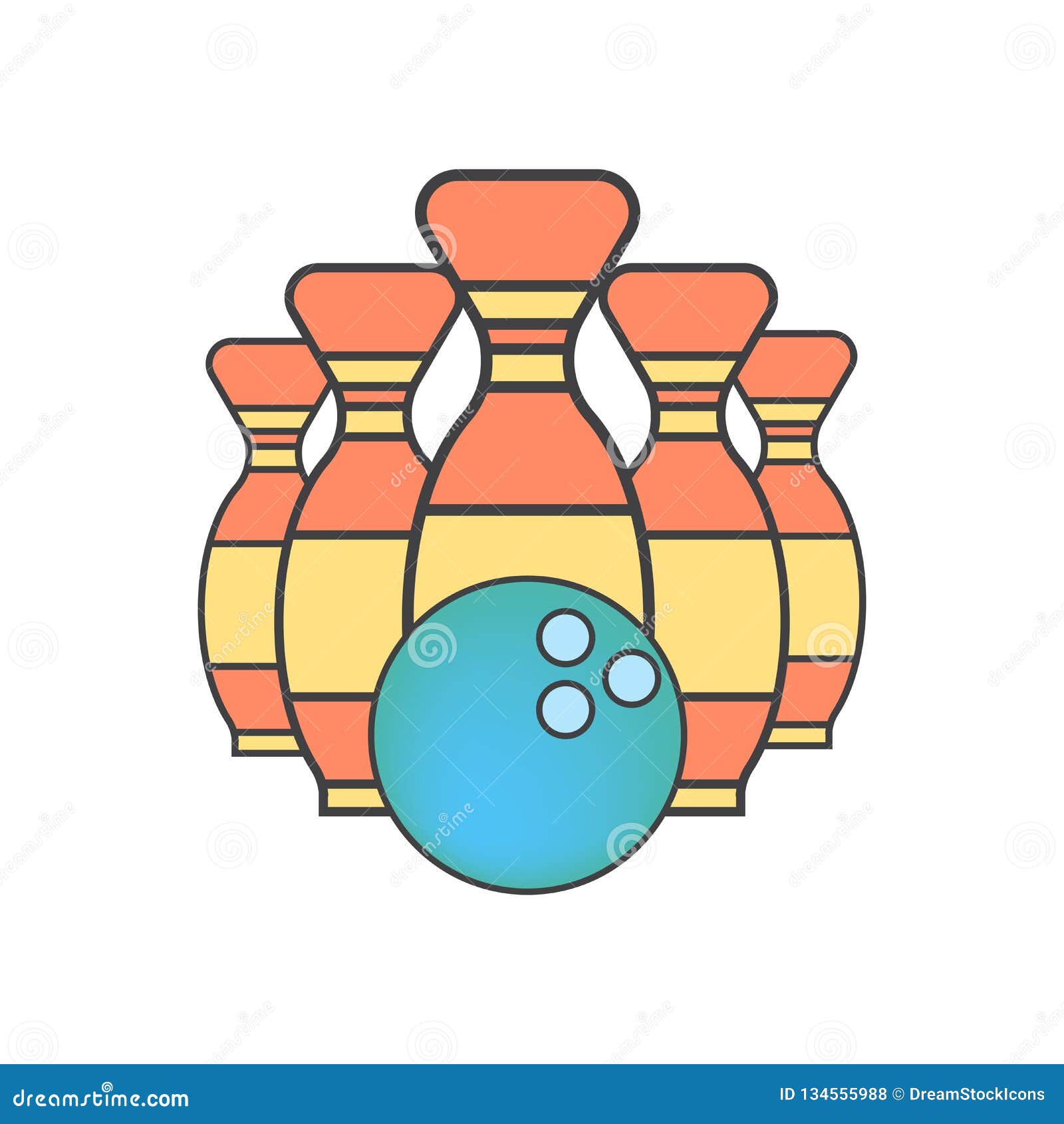 Bowling Icon Vector Sign and Symbol Isolated on White Background ...