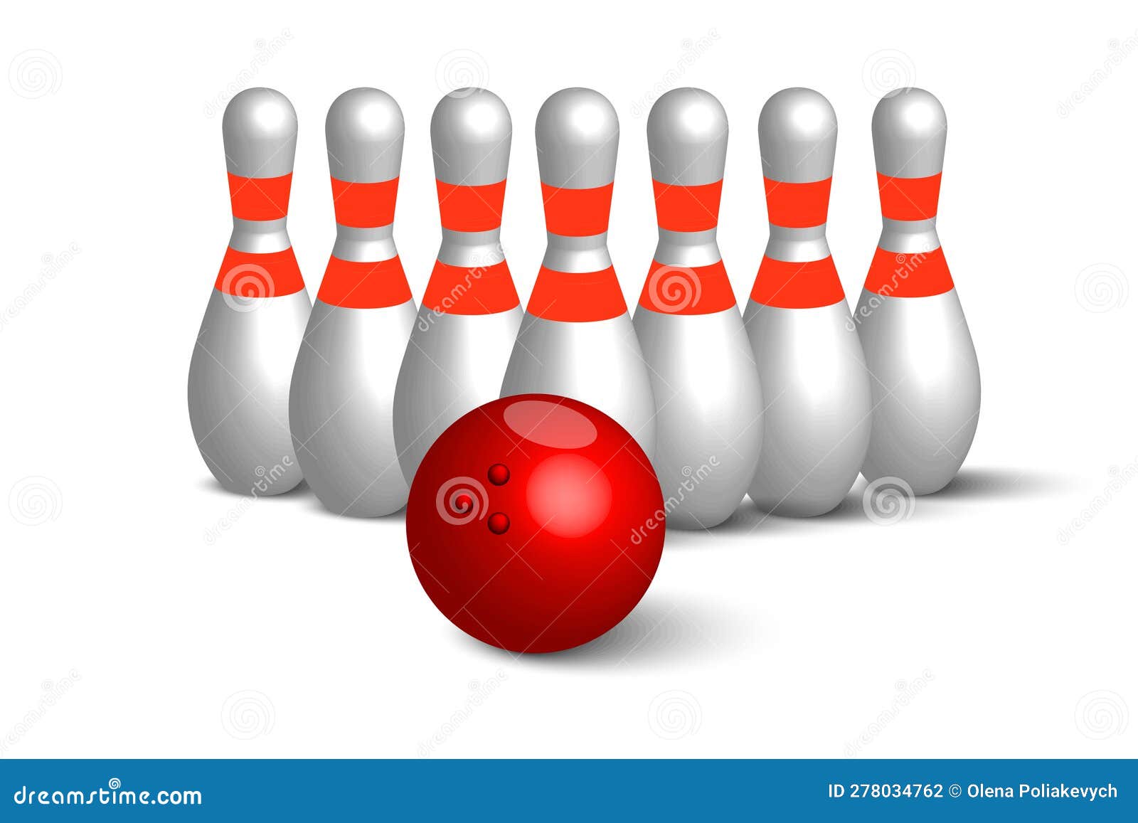 Bowling Kegling Mockup Set. Realistic Illustration Kegling Mockup for ...