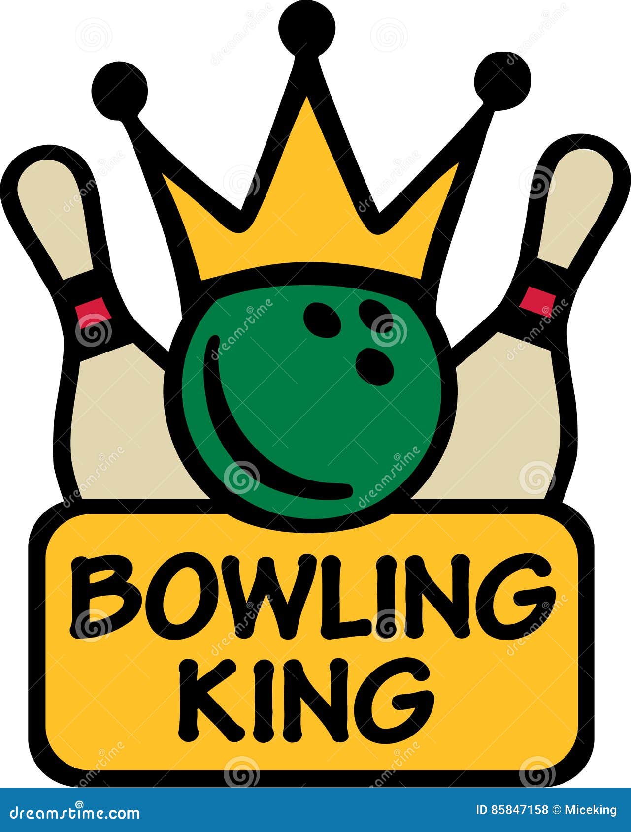 Bowling King stock vector. Illustration of symbol, vector - 85847158