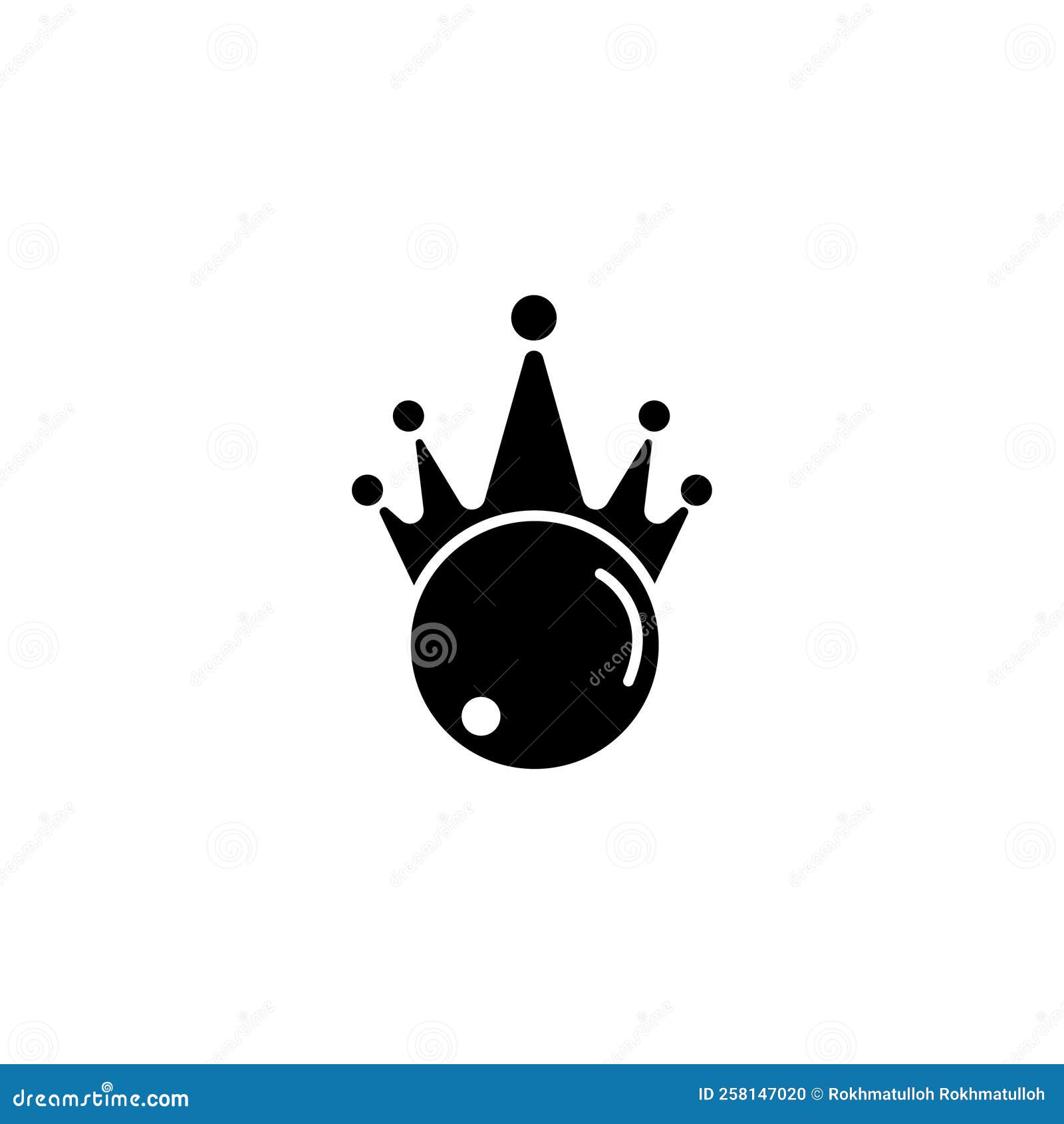 Bowling King Logo Illustration Ball and Crown Vector Design Stock ...