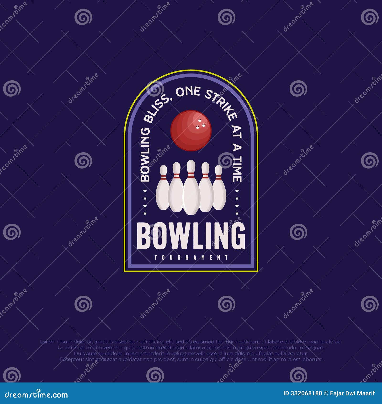 Bowling Logo Template Emblem. Bowling Ball and Pin Vector Element ...