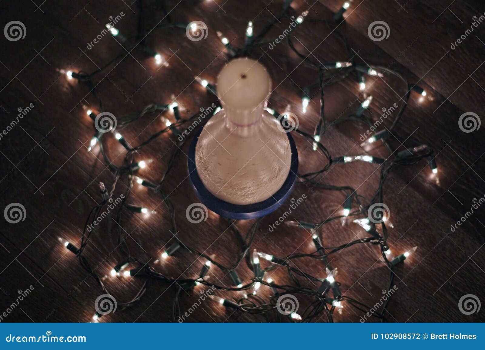 Bowling Pin with Christmas Lights Strung Around it Stock Photo - Image ...