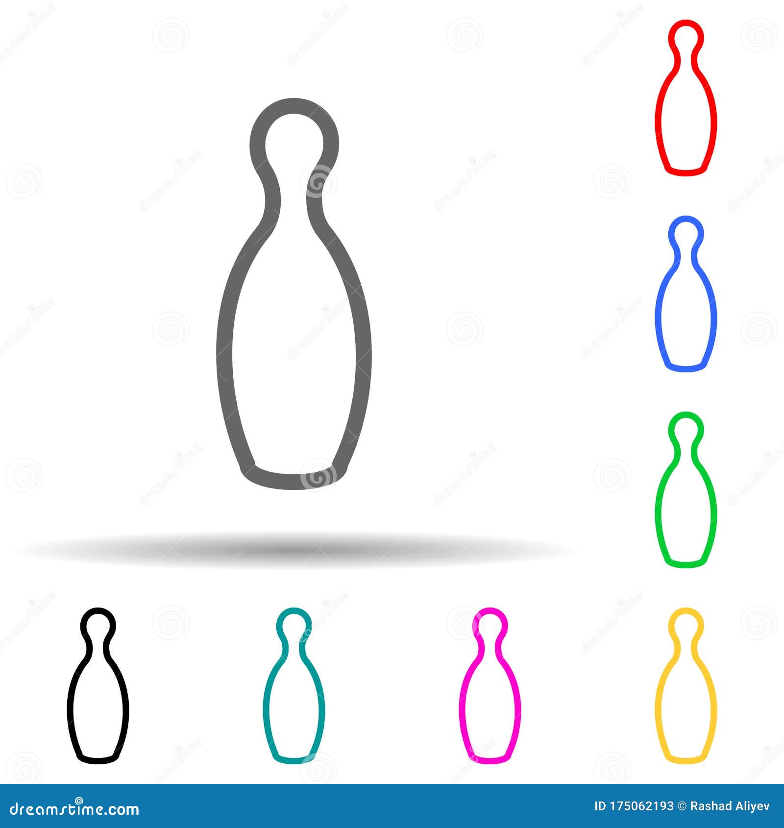 Bowling Pin Multi Color Style Icon. Simple Thin Line, Outline of Web ...