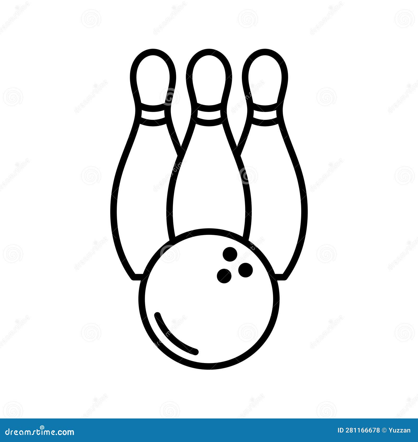 Bowling and Pin Outline Icon Vector Illustration Stock Vector ...