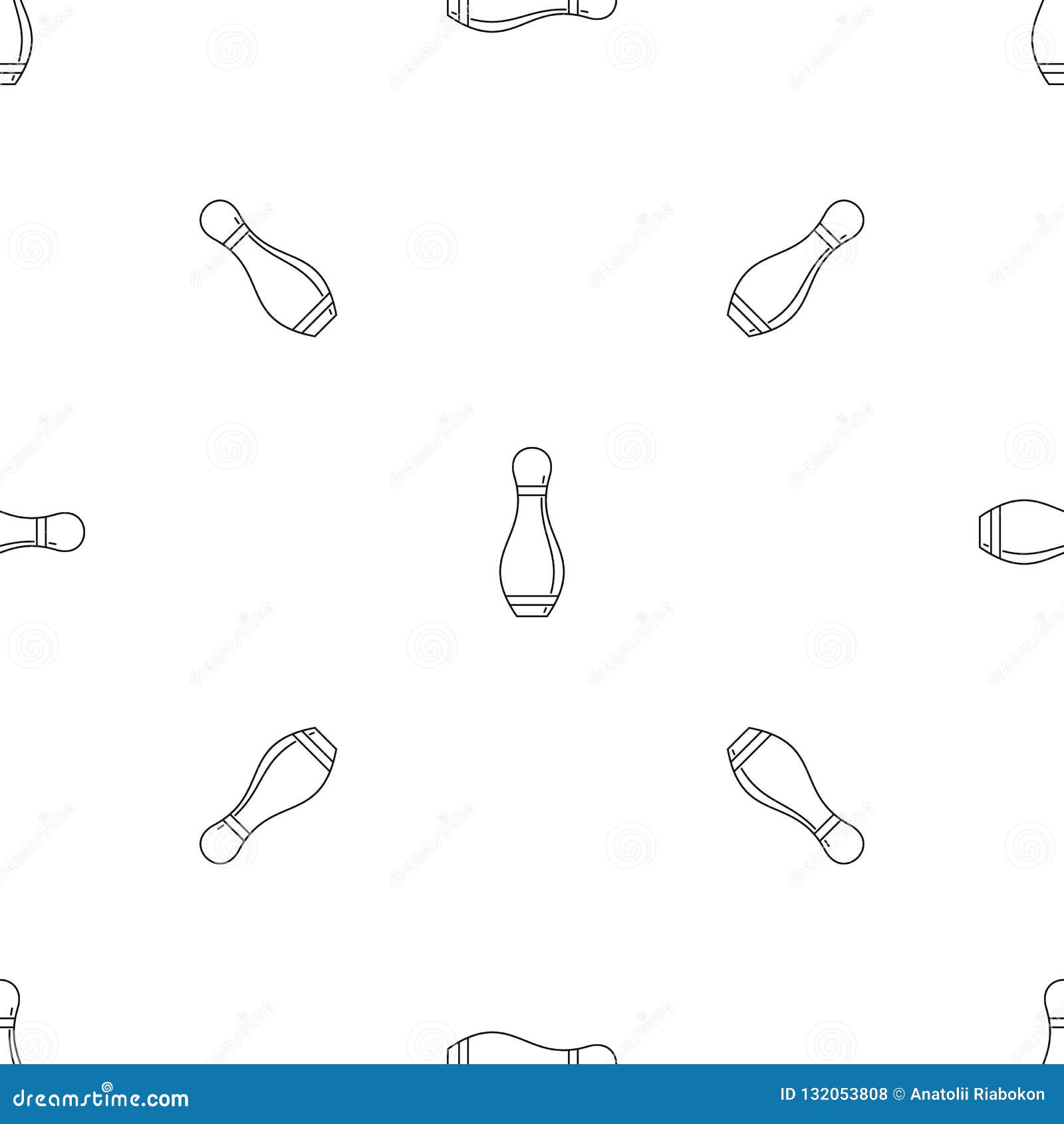 Bowling Pin Pattern Seamless Vector Stock Vector - Illustration of line ...