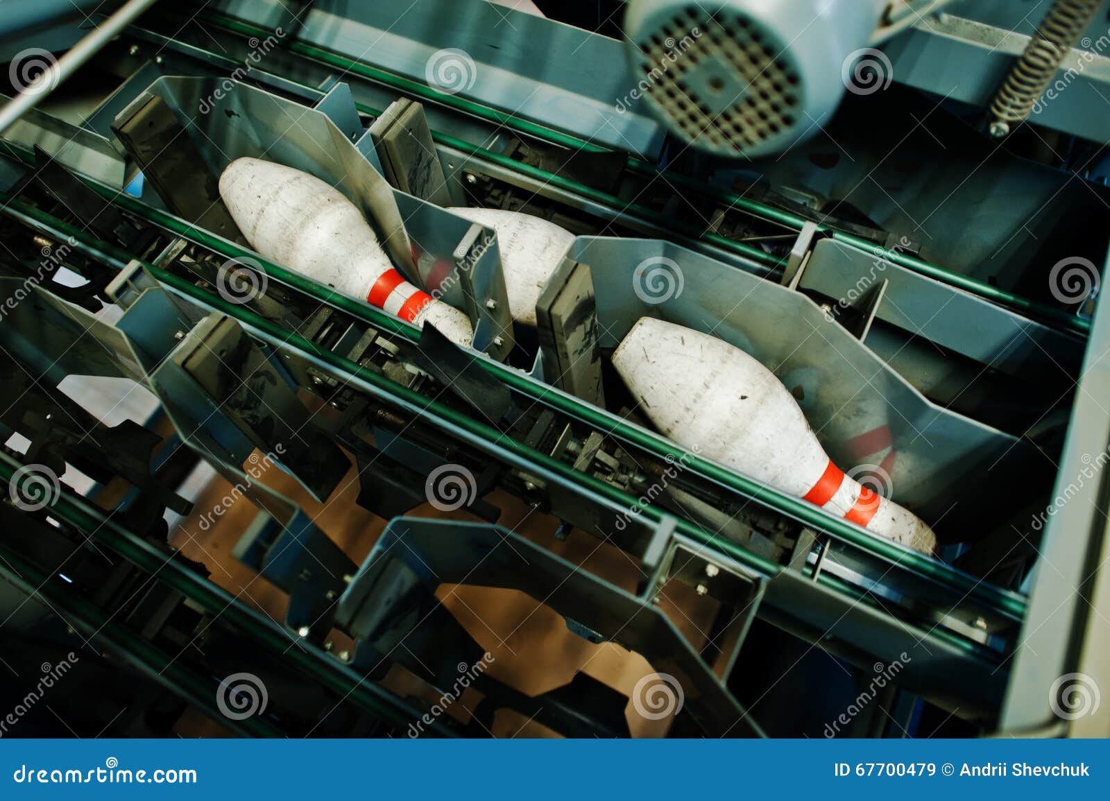 Bowling Pins at Bowling Machine Stock Image - Image of fitness, pursuit ...
