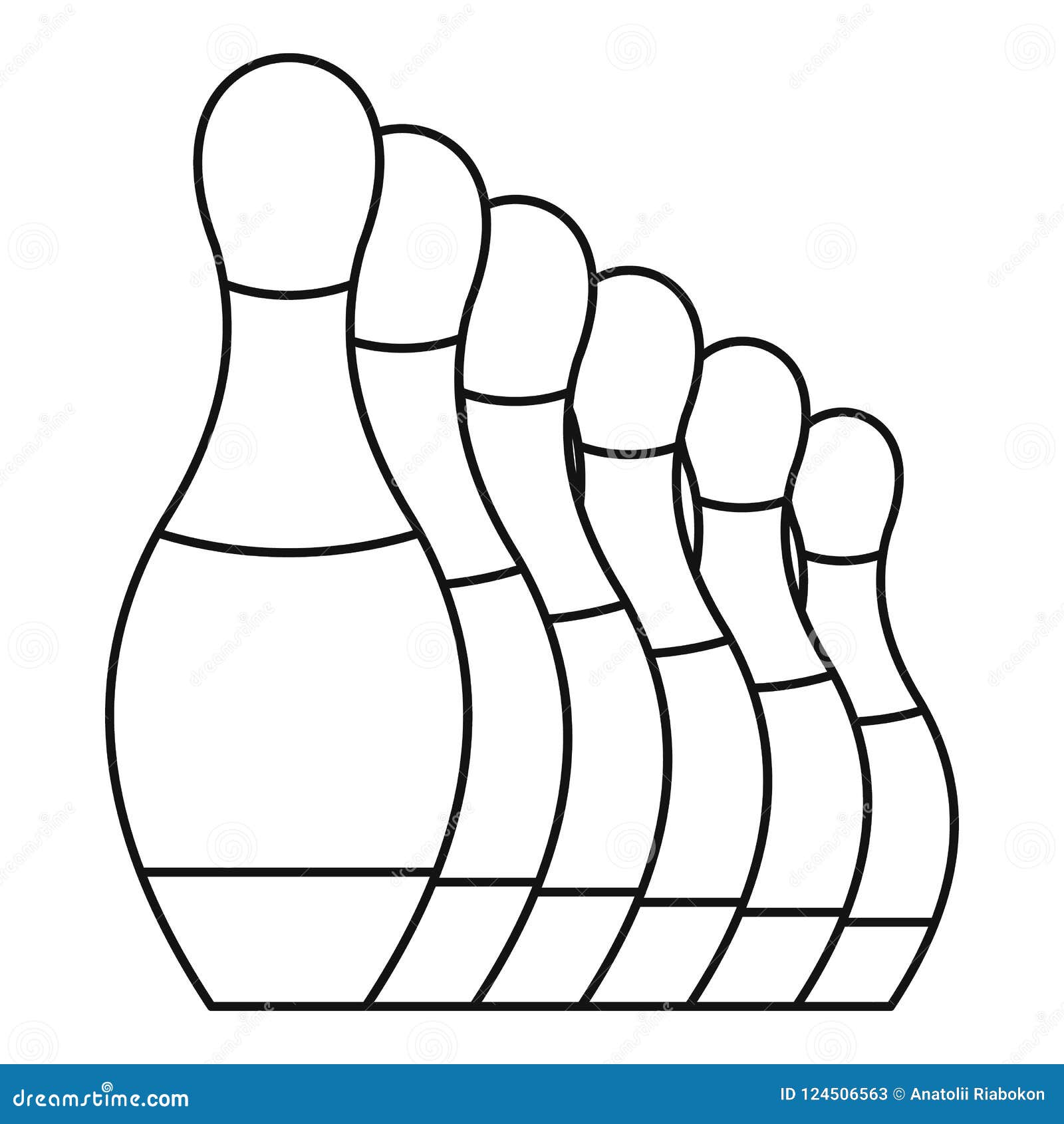 Bowling Pins Icon, Outline Style Stock Illustration - Illustration of ...