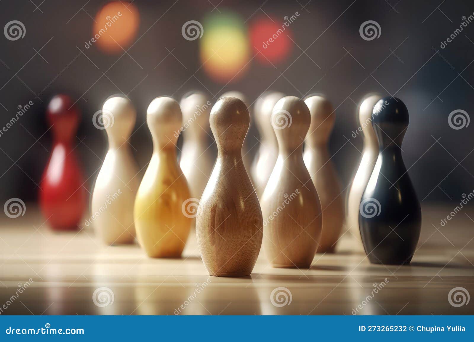 Bowling Pins in Motion. AI Generated Stock Illustration - Illustration ...