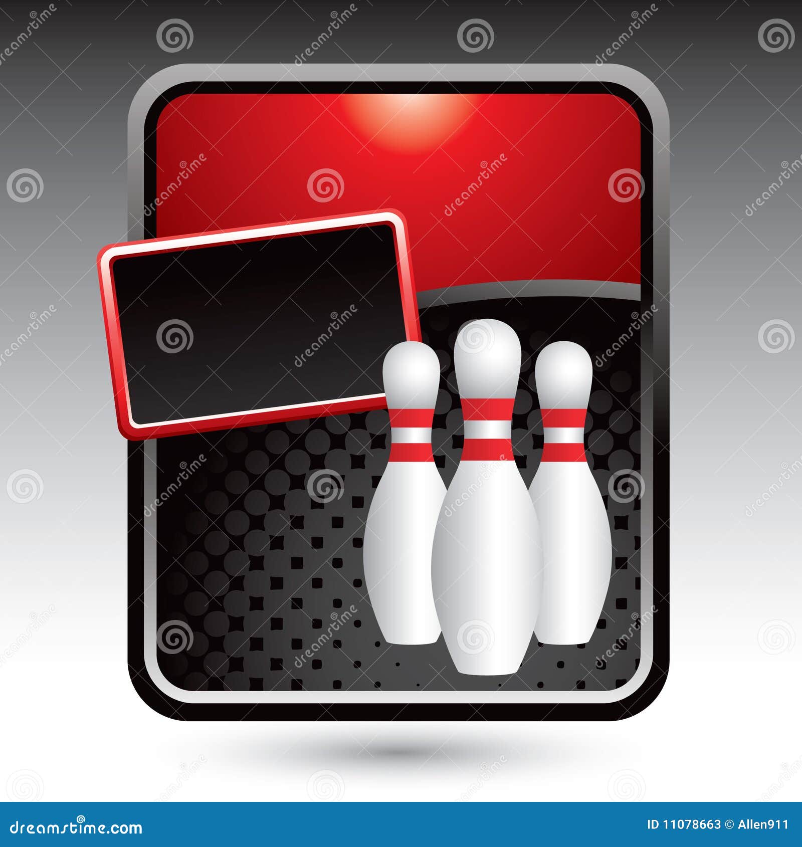 Bowling Pins on Red Stylized Banner Stock Vector - Illustration of ...
