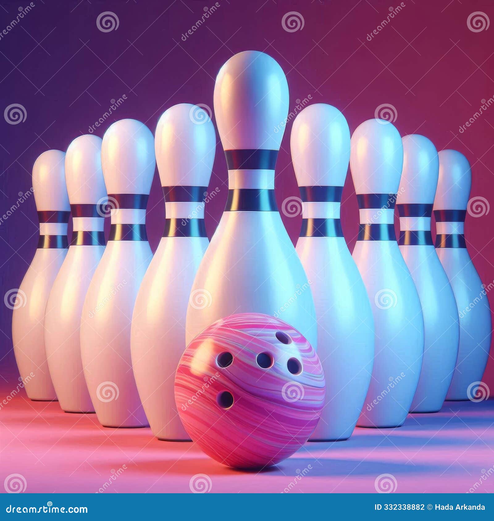 Bowling Pins Rendered in 3D - Detailed and Realistic Illustration Stock ...