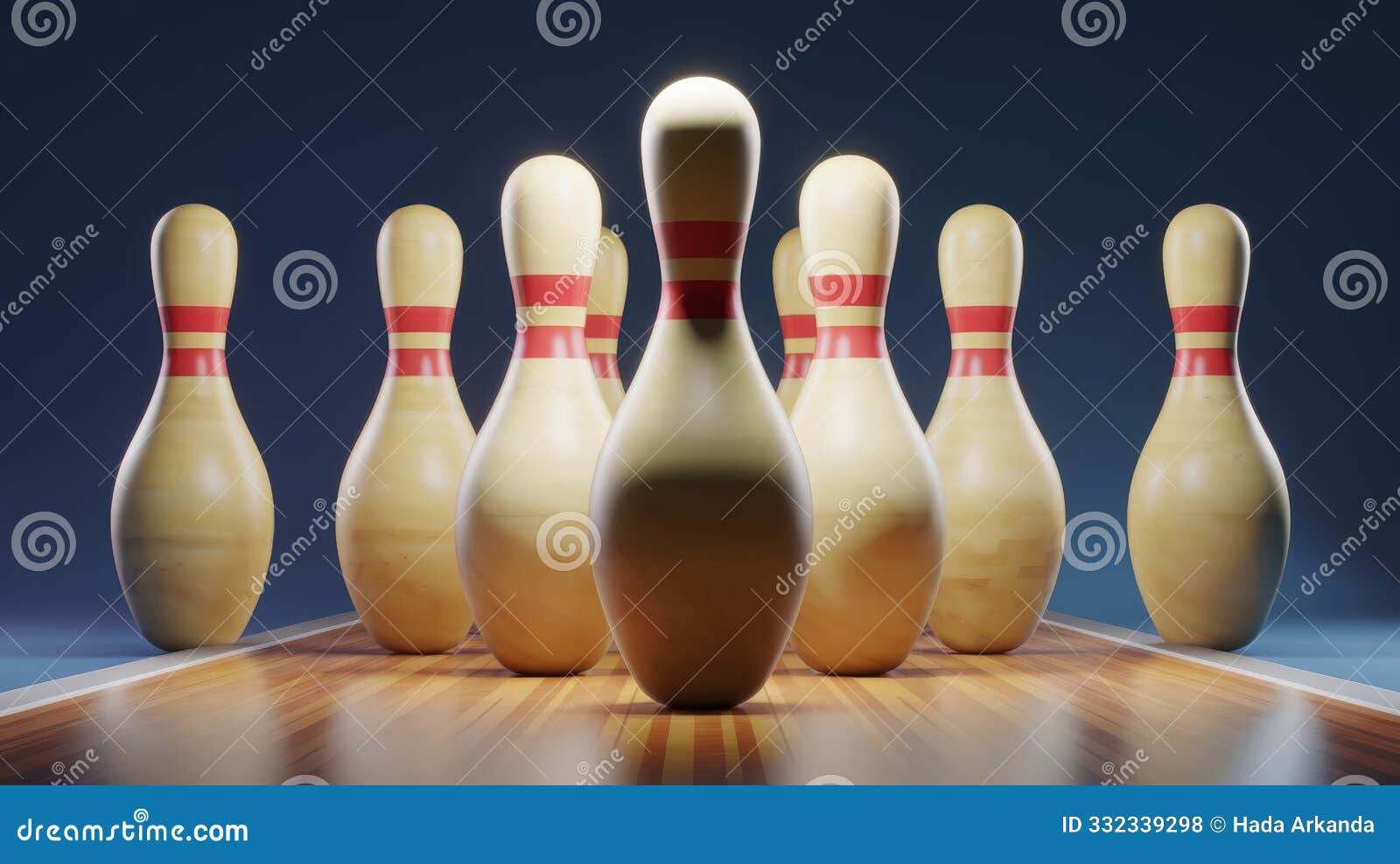 Bowling Pins Rendered in 3D - Detailed and Realistic Illustration Stock ...
