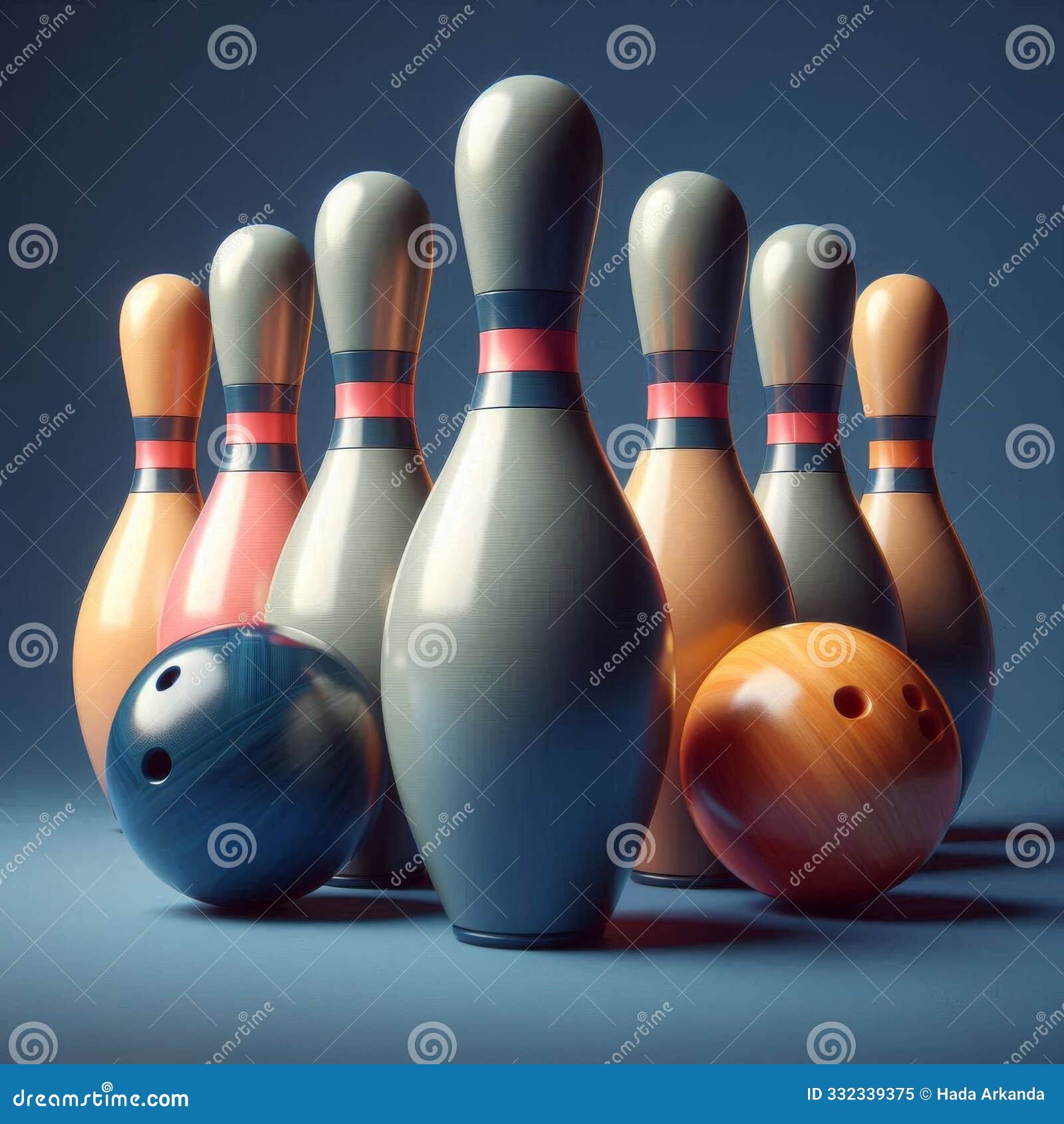 Bowling Pins Rendered in 3D - Detailed and Realistic Illustration Stock ...
