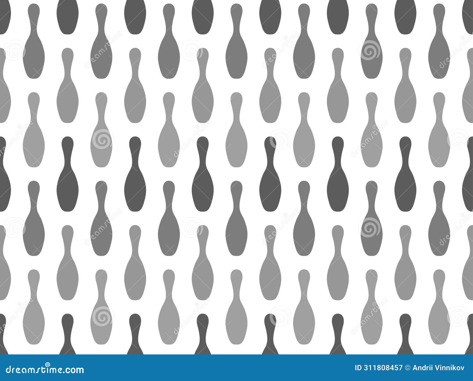 Bowling Pins Seamless Pattern. Bowling Pin Silhouette. Design for ...