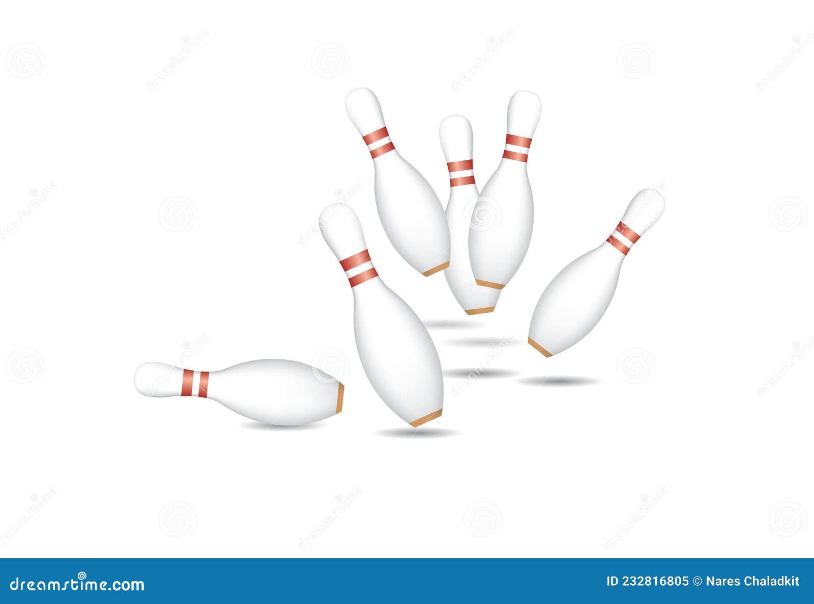 Bowling Pins Strike stock illustration. Illustration of strike - 232816805