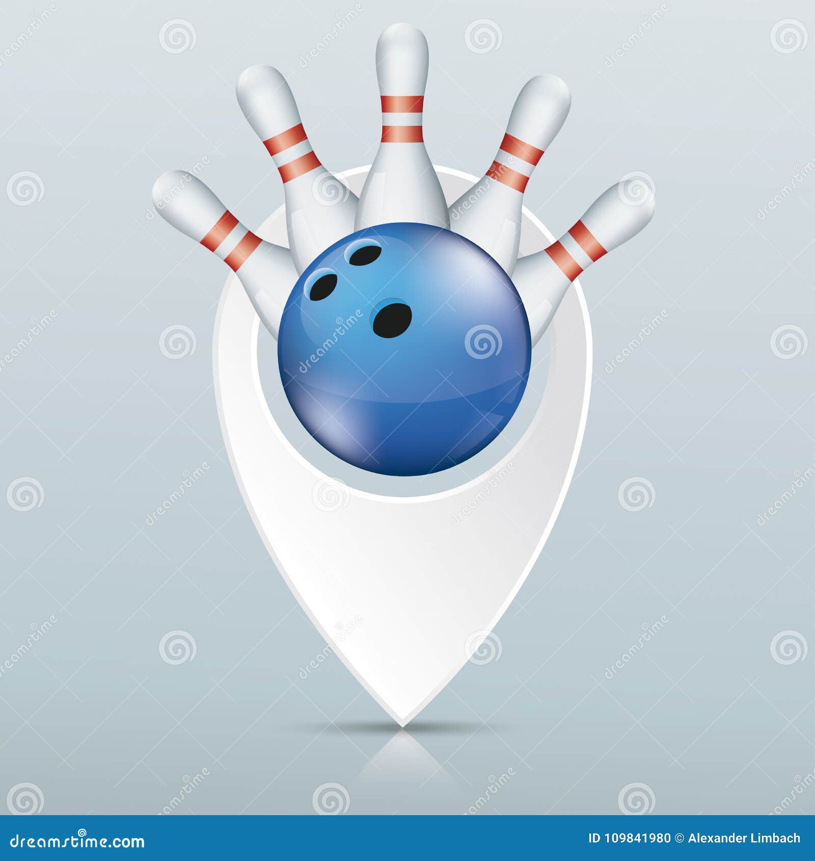 Bowling Pointer Pins Blue Ball Stock Vector - Illustration of ...