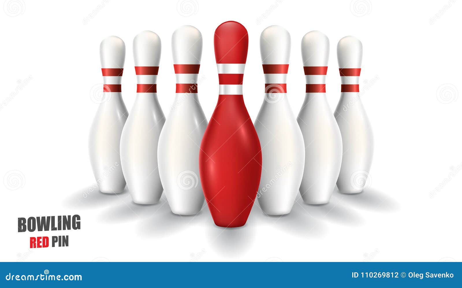 Bowling Red Pin. Vector Clip Art Illustration. Stock Vector ...