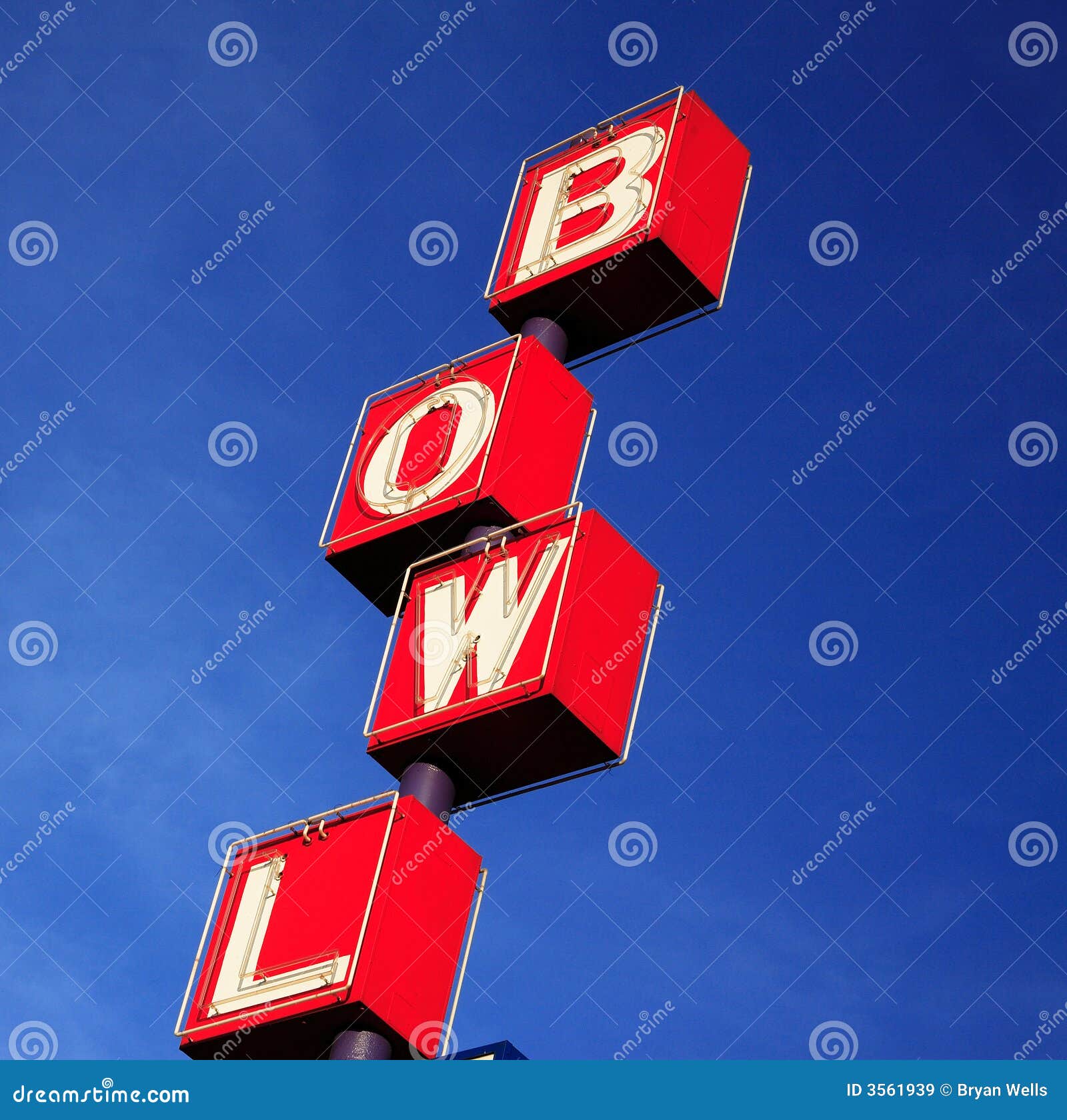 Bowling Rink Sign Red Blue Sky Stock Image - Image of bowl, rink: 3561939