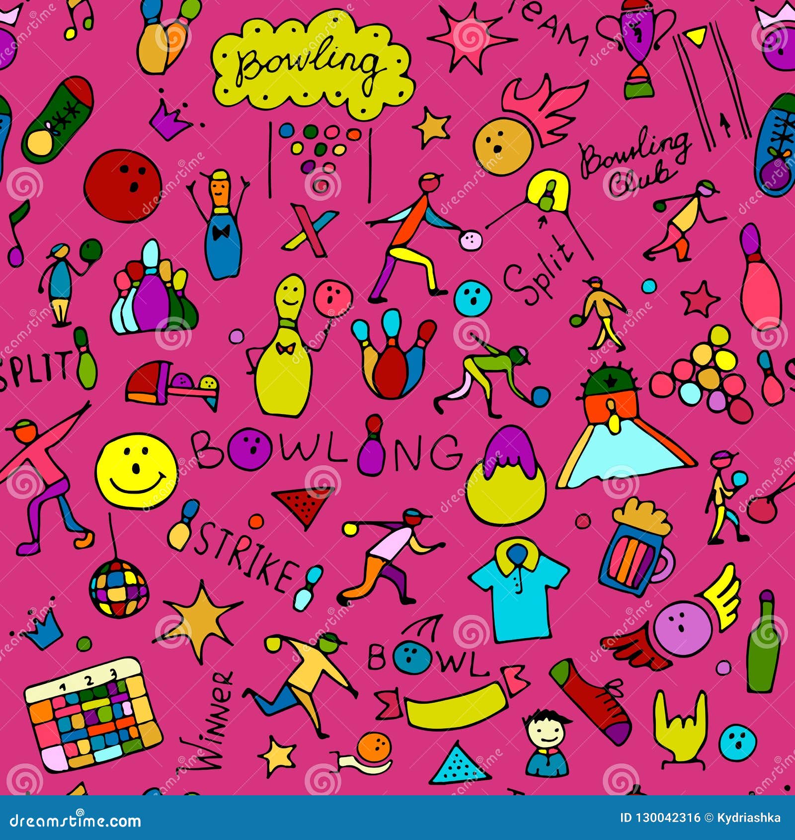 Bowling, Seamless Pattern for Your Design Stock Vector - Illustration ...