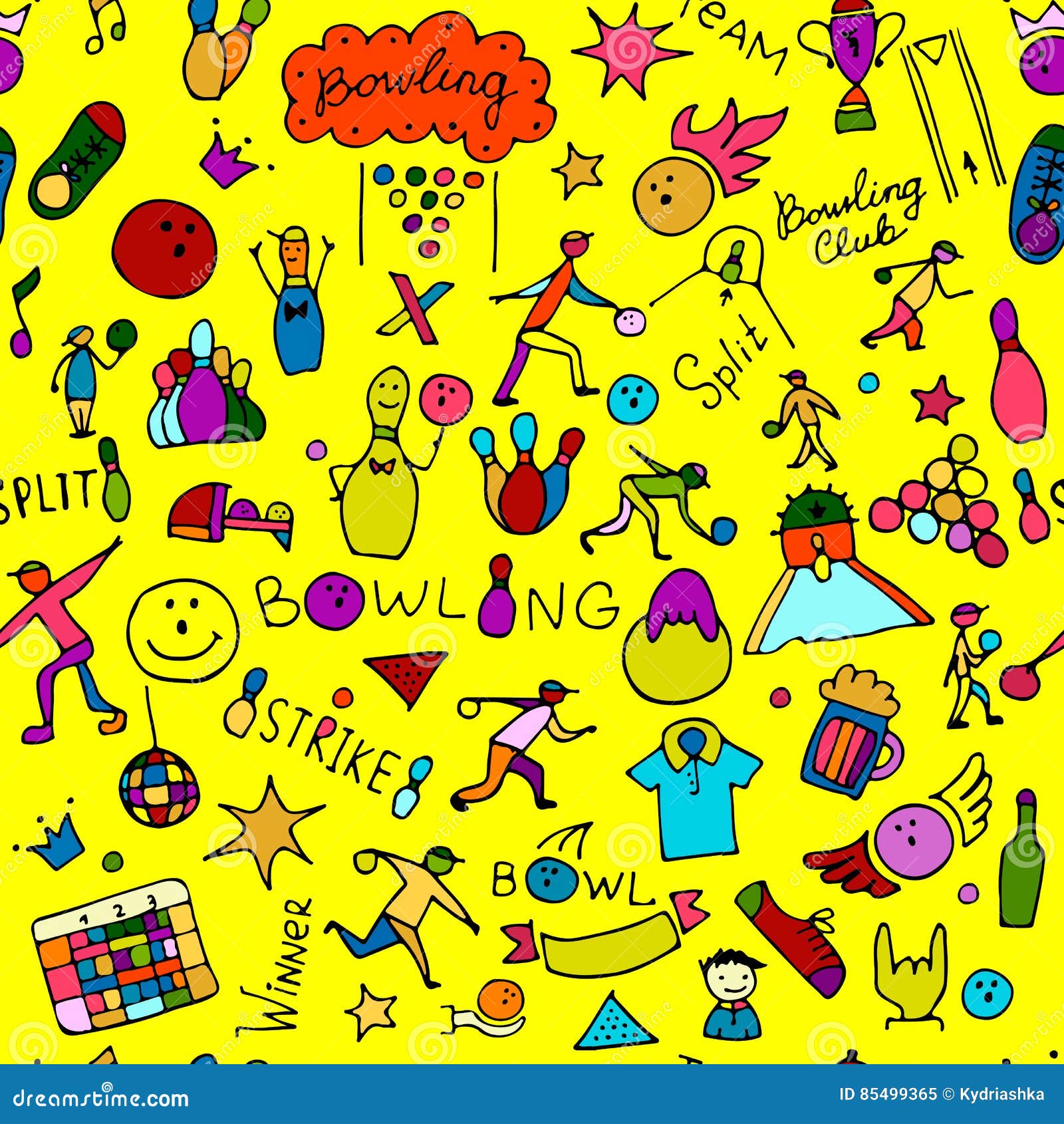 Bowling, Seamless Pattern for Your Design Stock Vector - Illustration ...