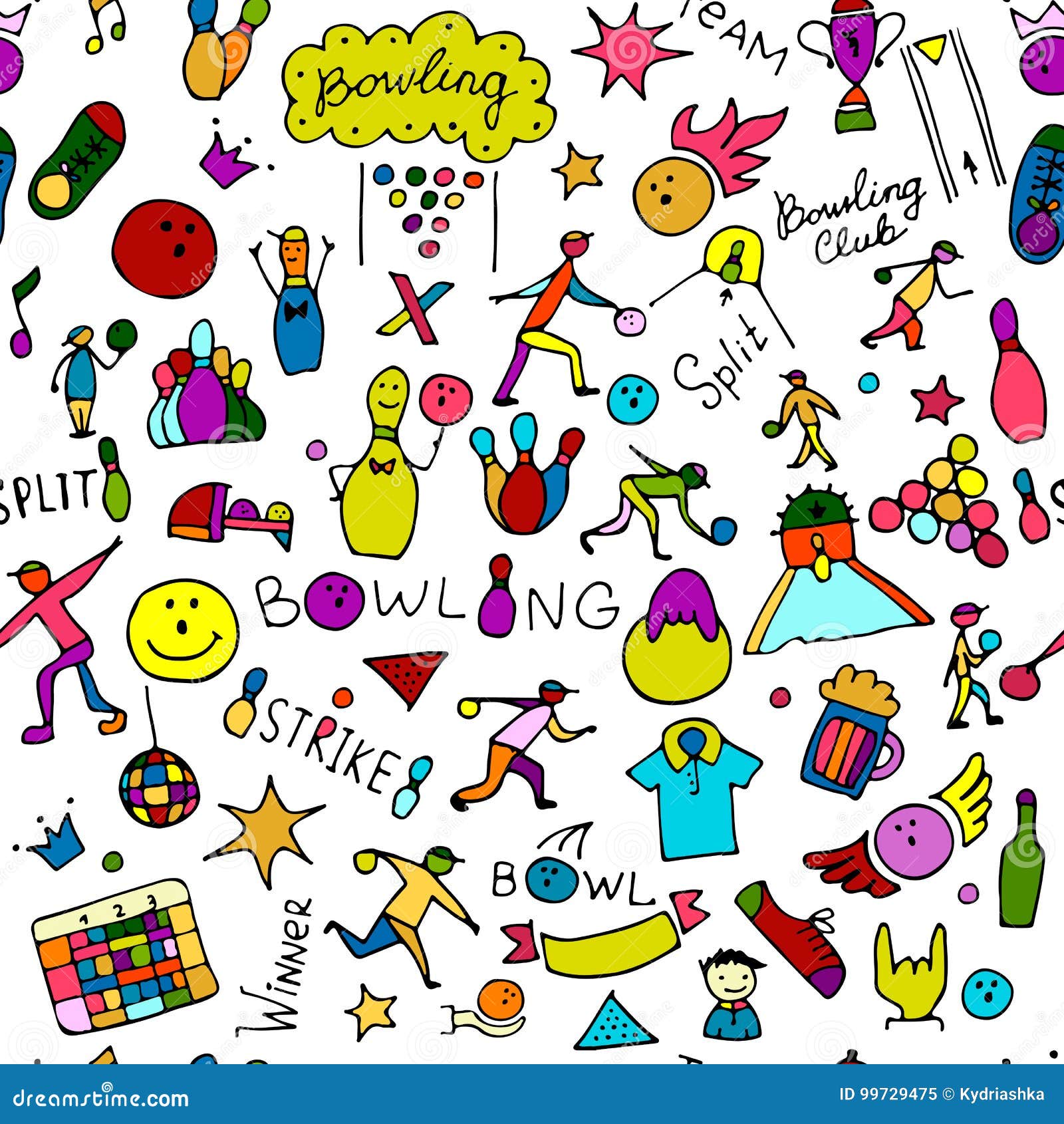 Bowling, Seamless Pattern for Your Design Stock Vector - Illustration ...