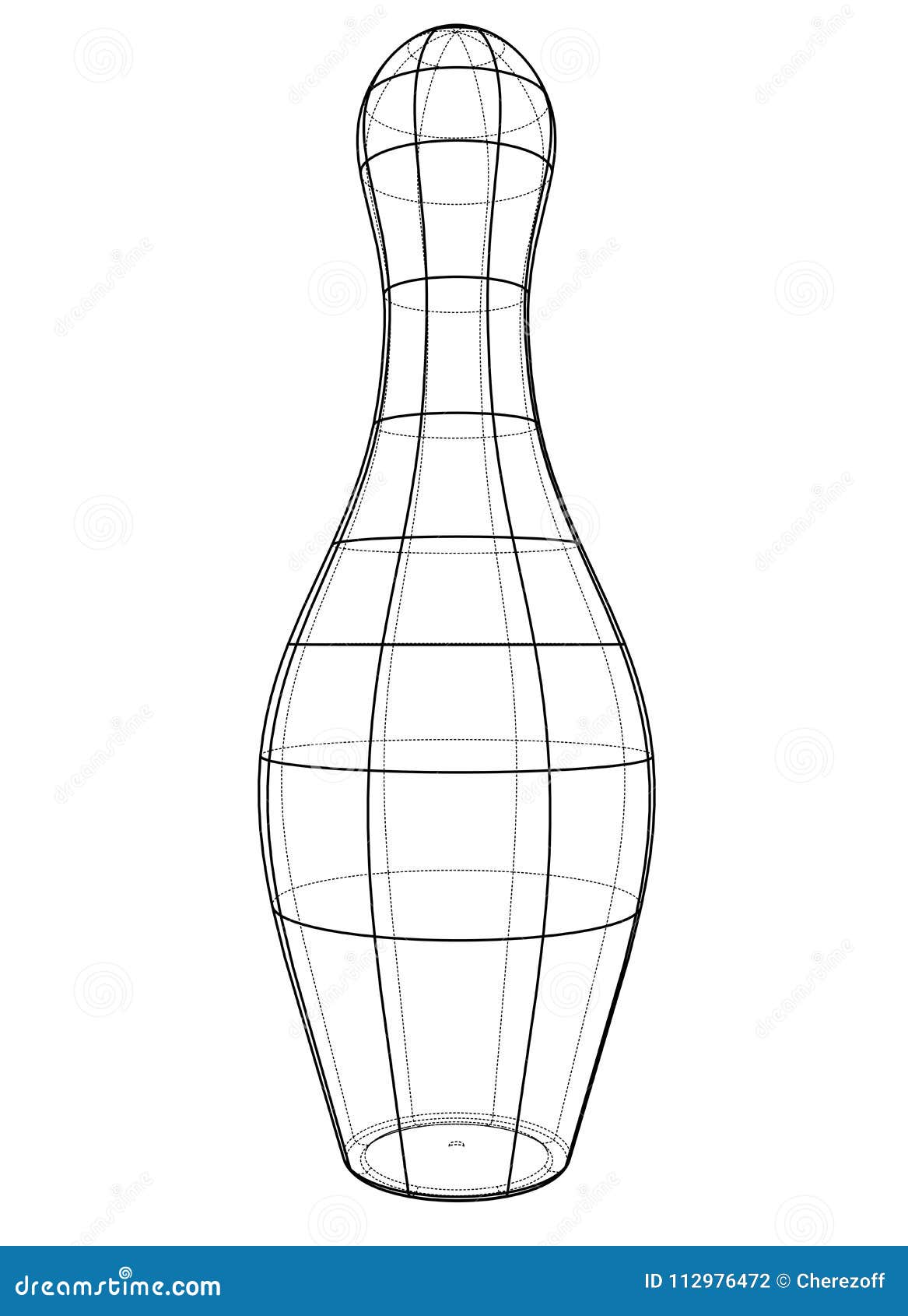 Bowling Skittles and Ball Outline. Vector Stock Vector - Illustration ...