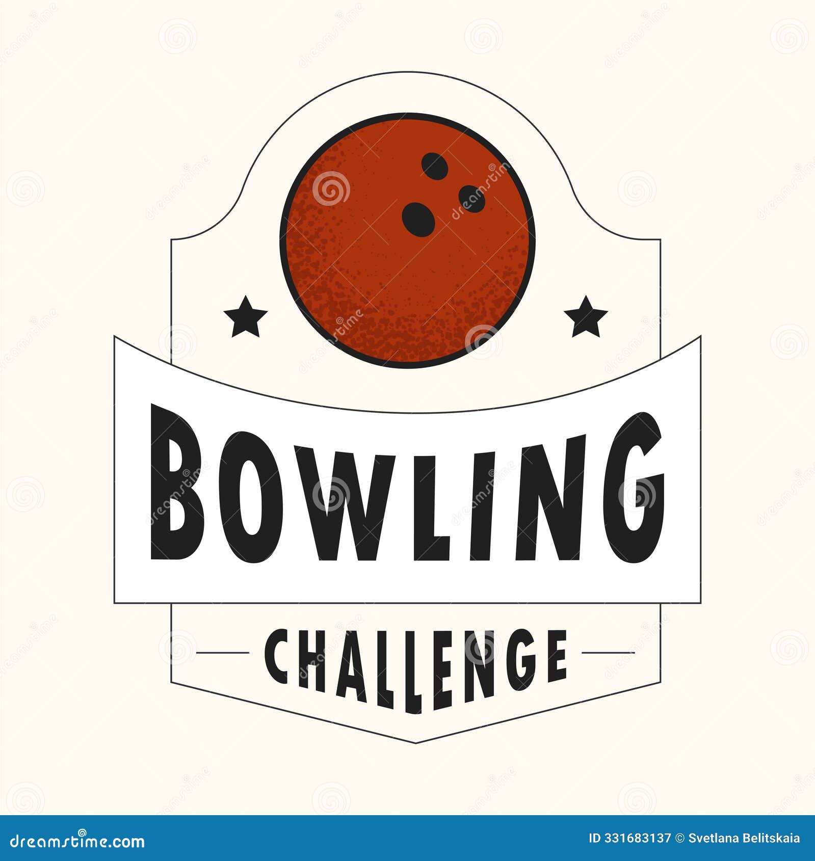 Bowling Sport Badge stock illustration. Illustration of element - 331683137