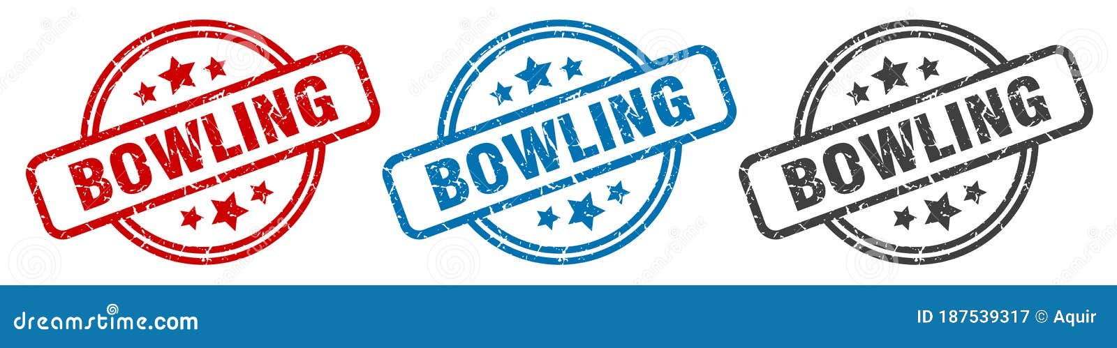 Bowling Stamp. Bowling Round Isolated Sign Stock Vector - Illustration ...
