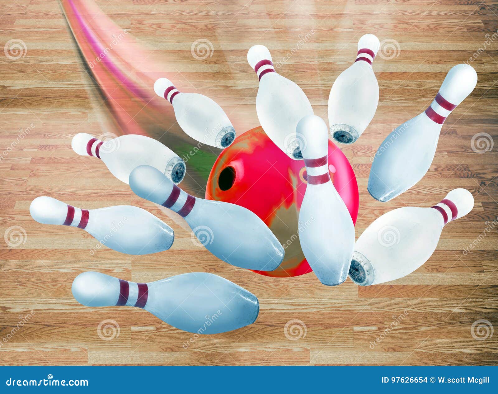 Bowling Strike. stock photo. Image of concept, group - 97626654