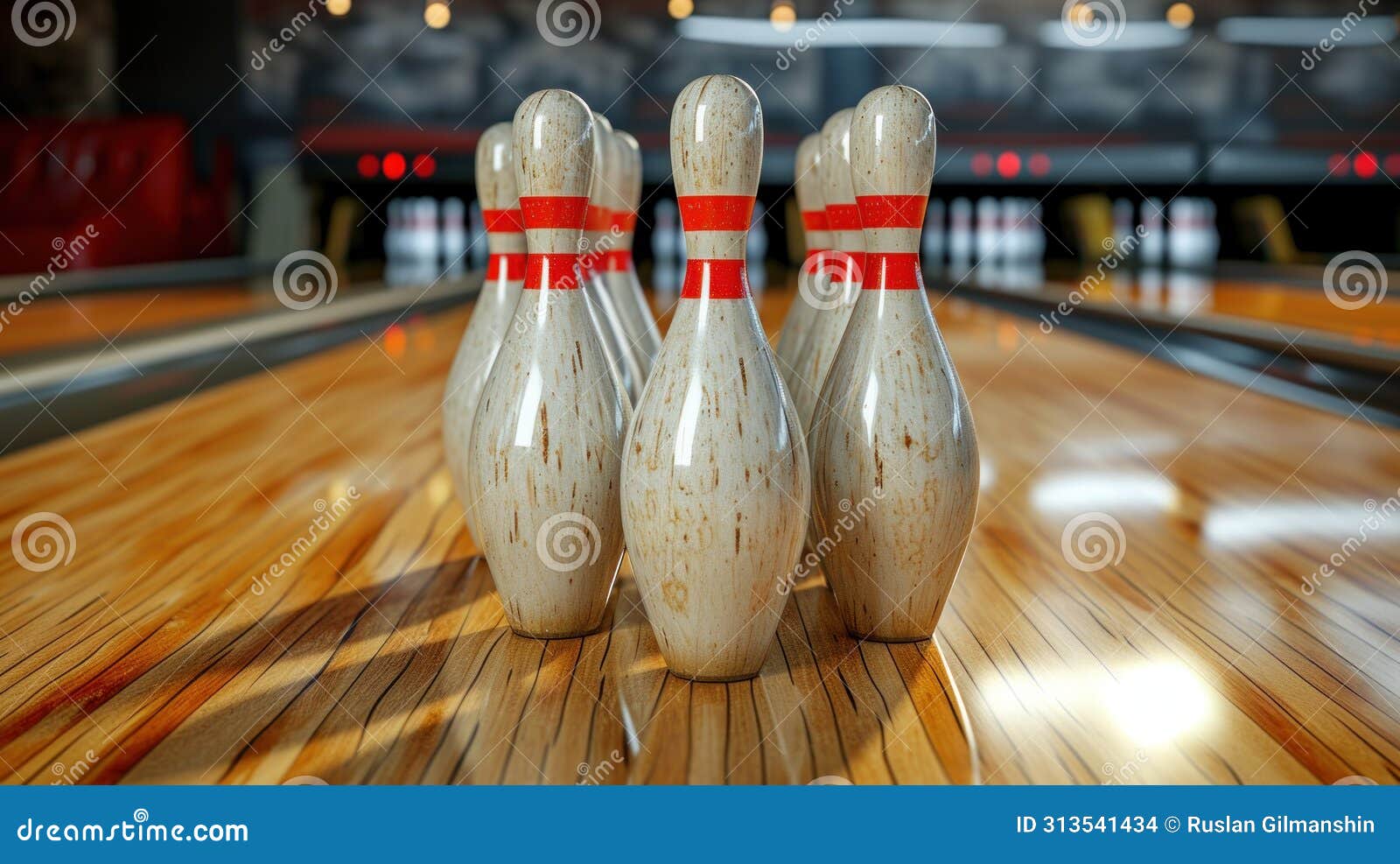 Bowling Strike Hit with Fire Explosion. Concept of Success and Win ...