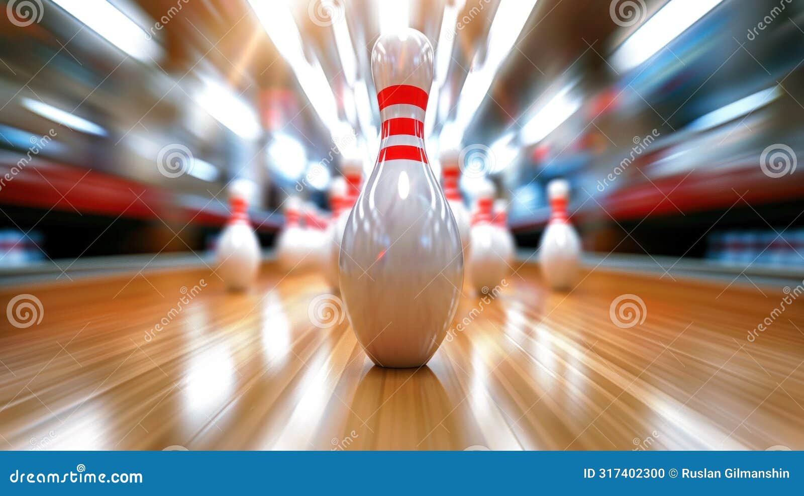 Bowling Strike Hit with Fire Explosion. Concept of Success and Win ...