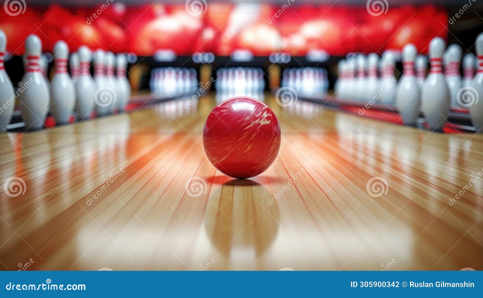 Bowling Strike Hit with Fire Explosion. Concept of Success and Win ...