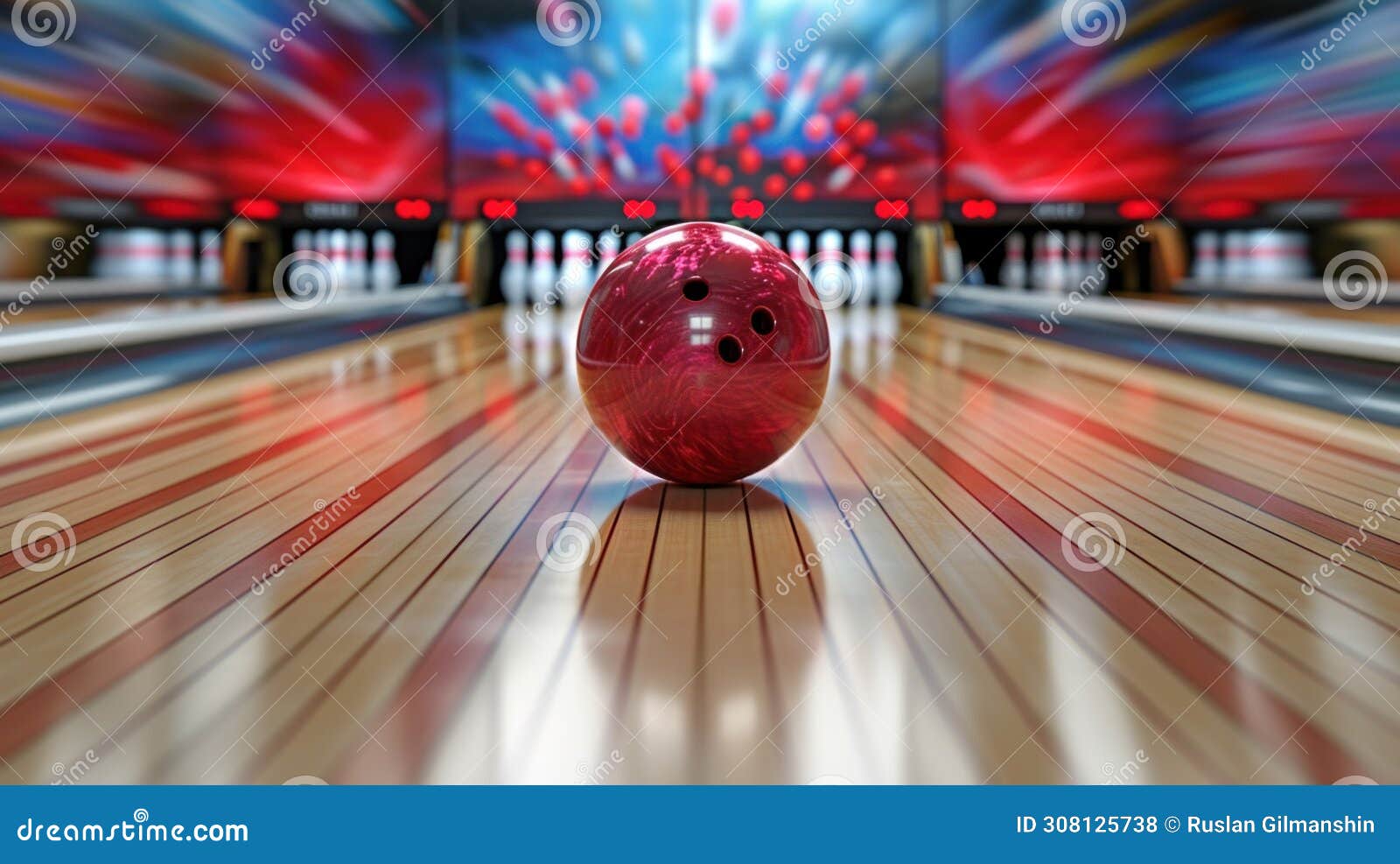 Bowling Strike Hit with Fire Explosion. Concept of Success and Win ...