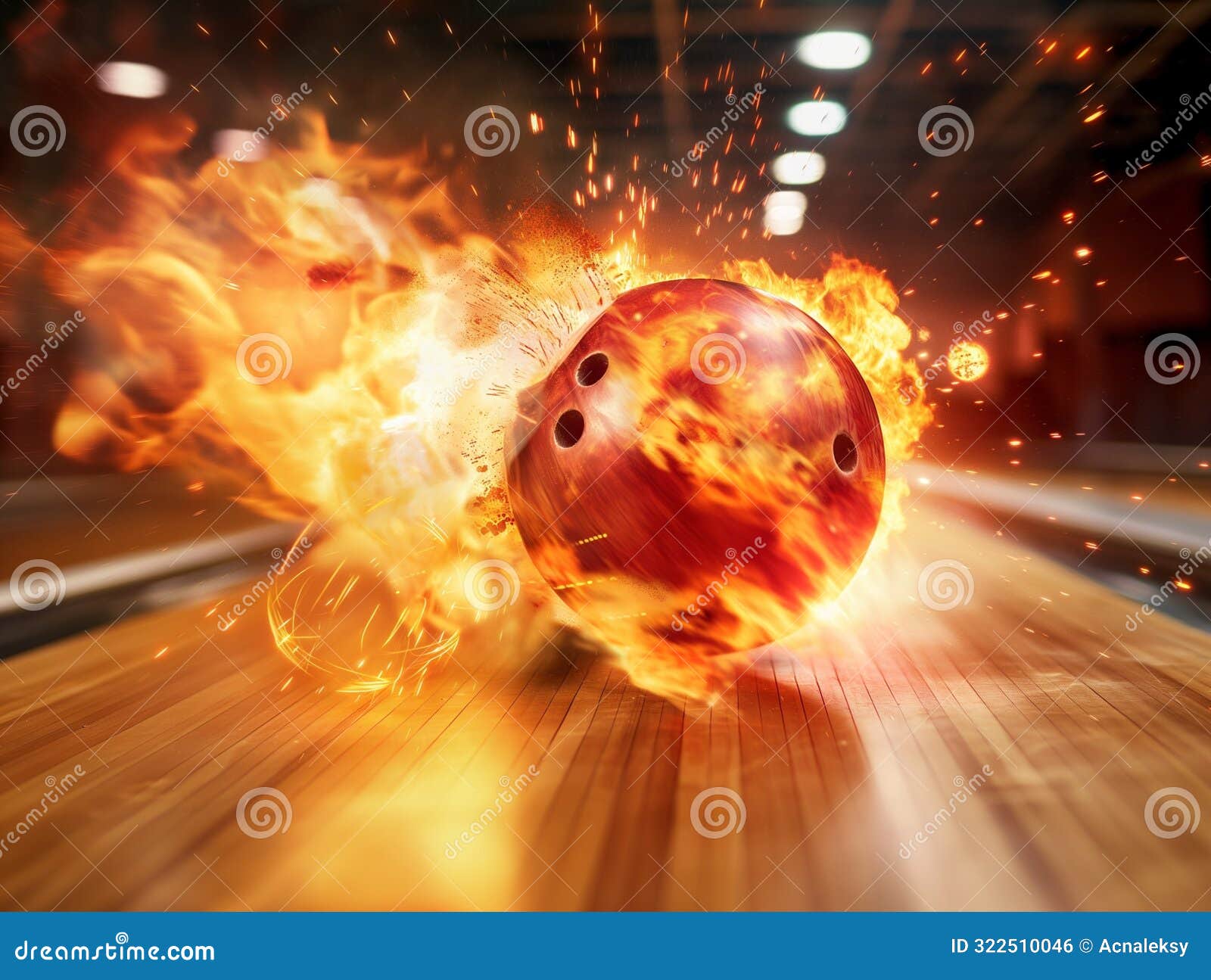 Bowling Strike Hit with Fire Explosion Stock Photo - Image of score ...
