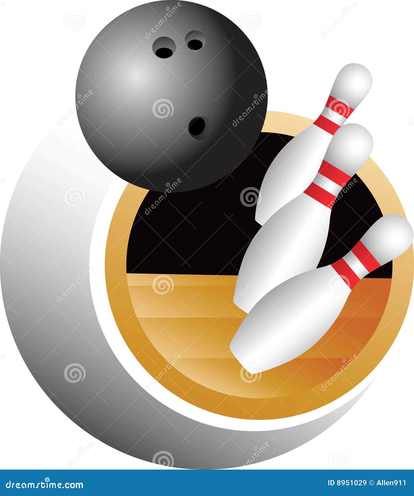 Bowling swoosh stock vector. Illustration of isolated - 8951029