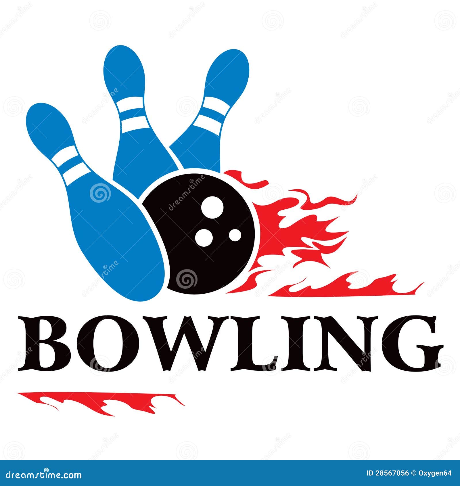 Bowling symbol stock vector. Illustration of pins, activity - 28567056