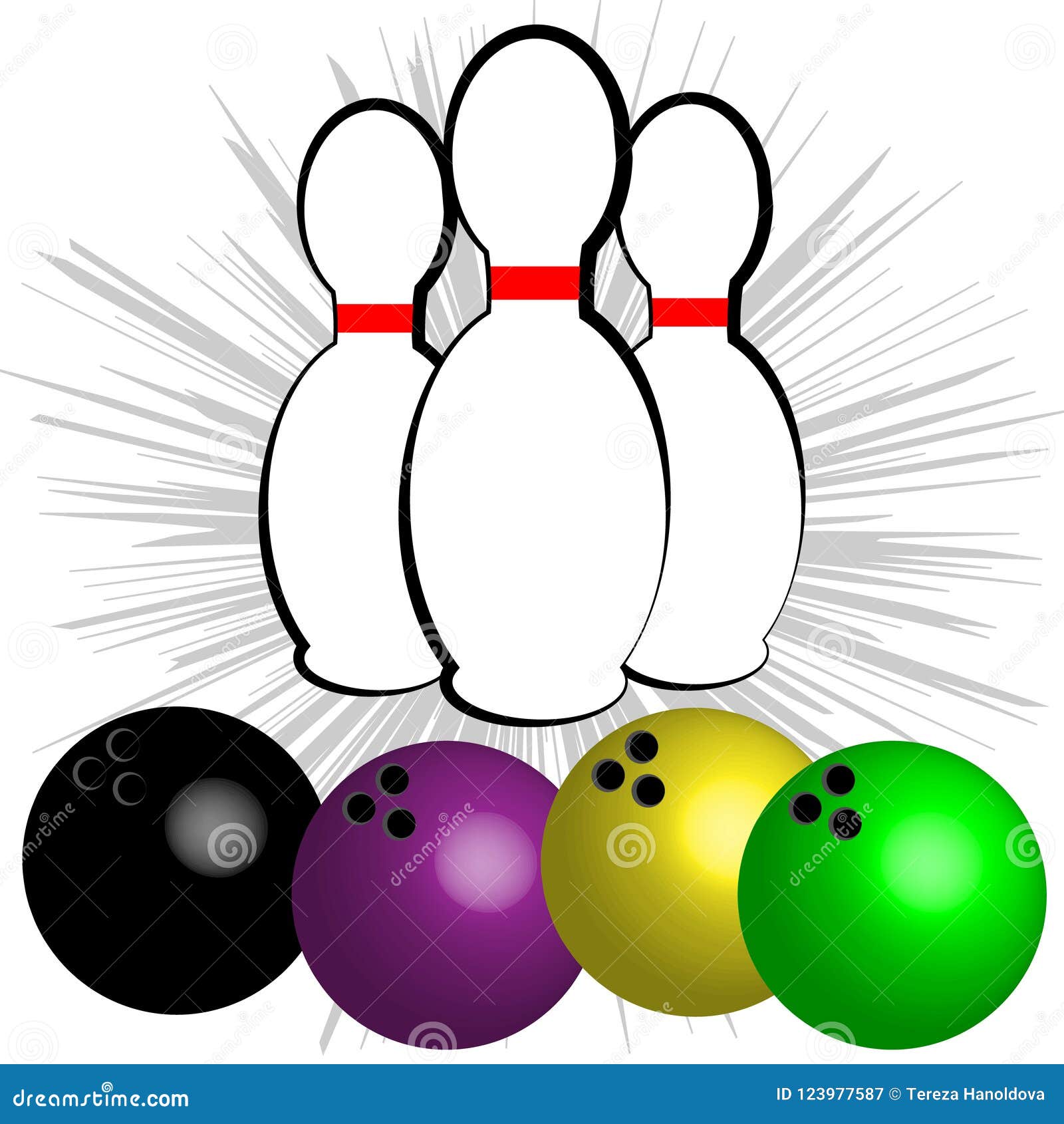 Bowling Symbol Isolated on White Background. Vector Illustration. Stock ...