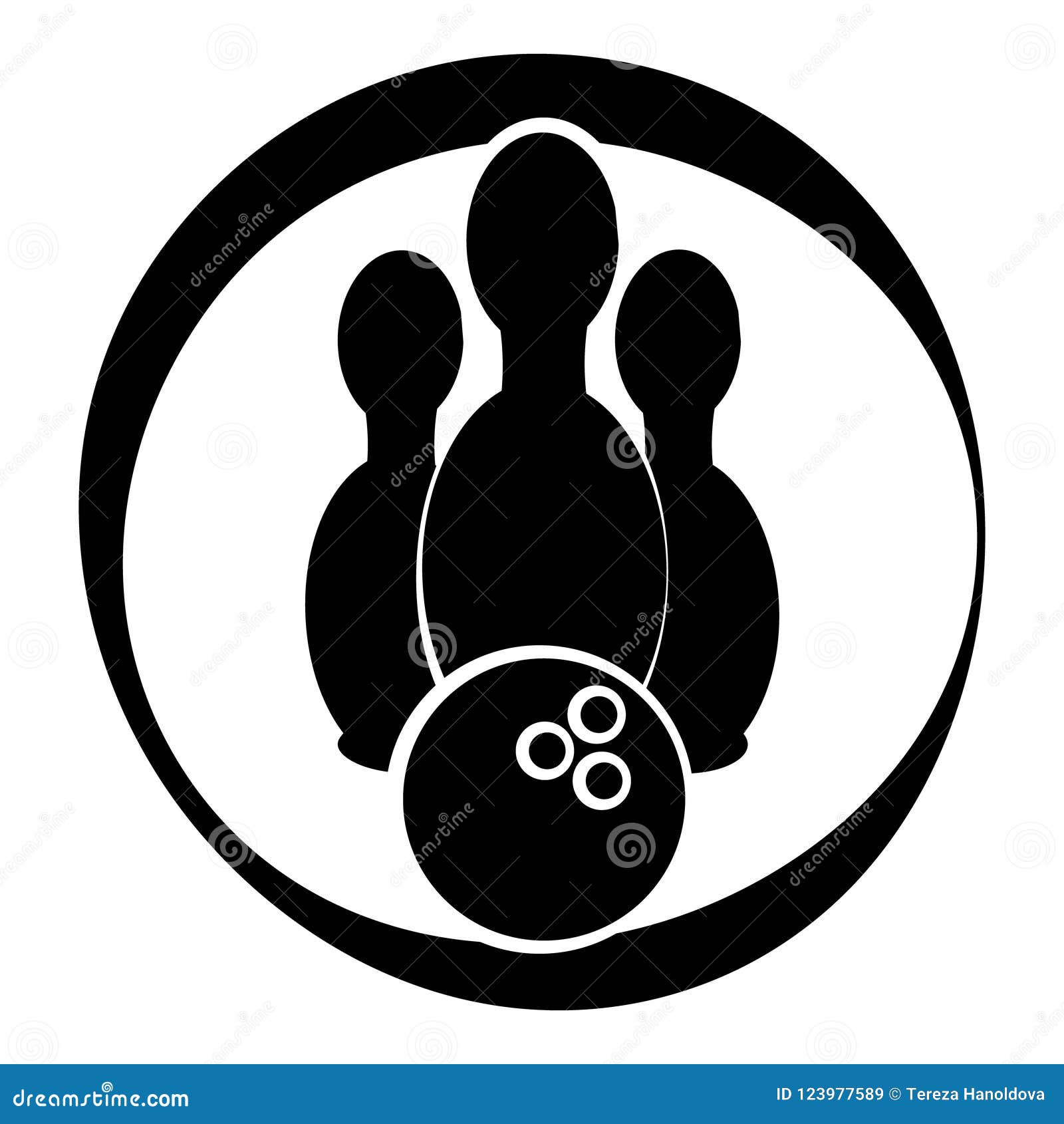 Bowling Symbol Isolated On White Background. Vector Illustration. Stock ...