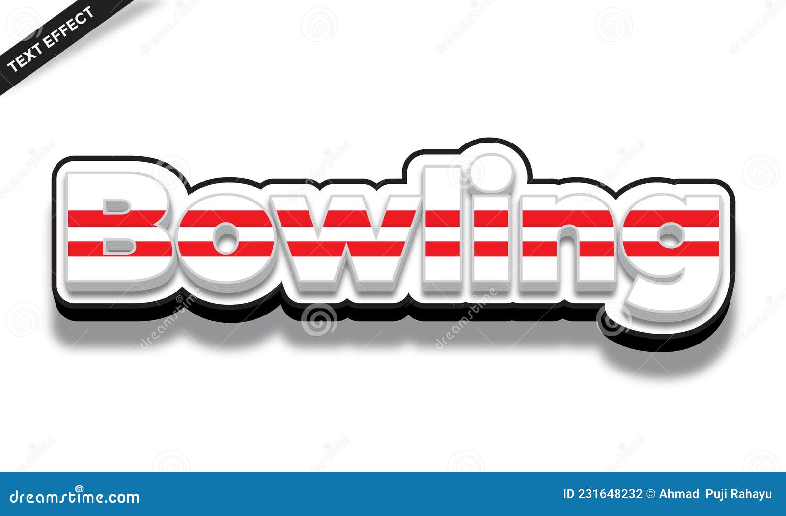 Bowling Text Effect Design Vector Stock Vector - Illustration of ...