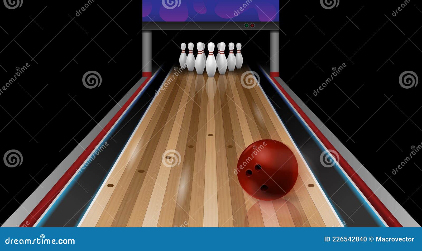 Bowling Track Realistic Composition Stock Vector - Illustration of ...