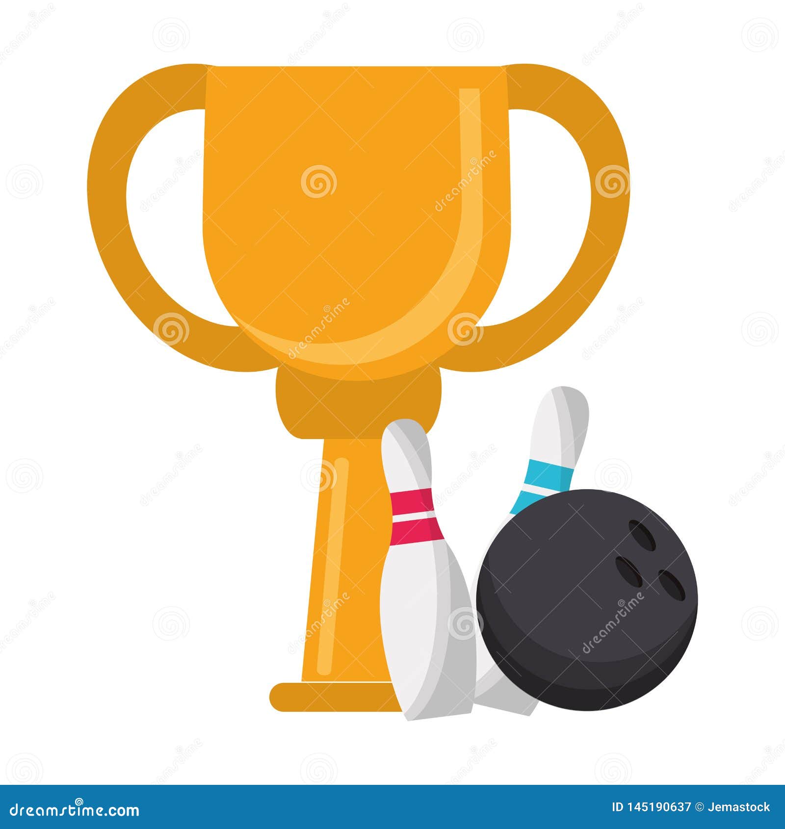 Bowling Trophy Cup Championship Stock Vector - Illustration of award ...