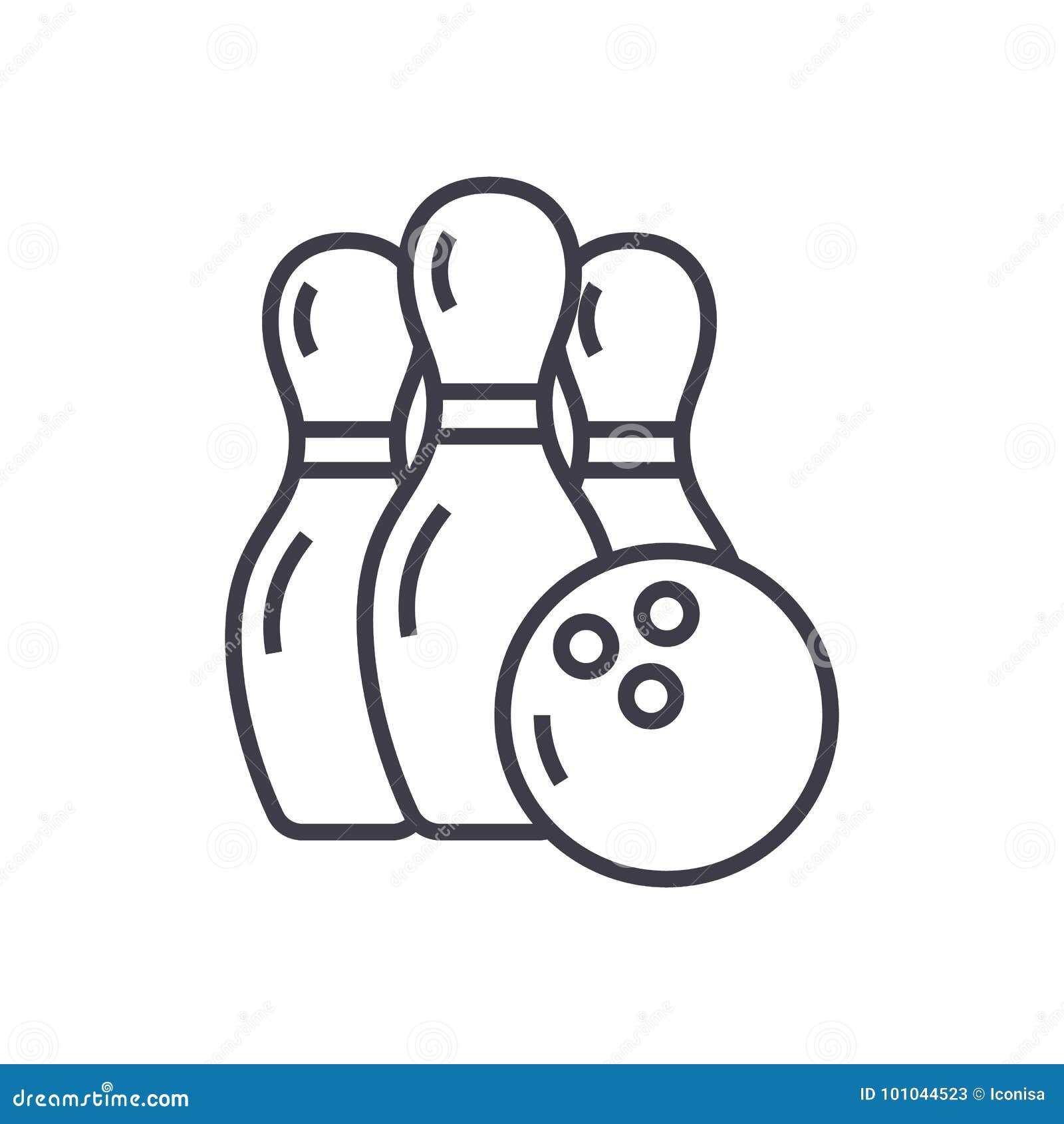 Bowling Vector Line Icon Sign Illustration On Background Editable Strokes Stock Vector