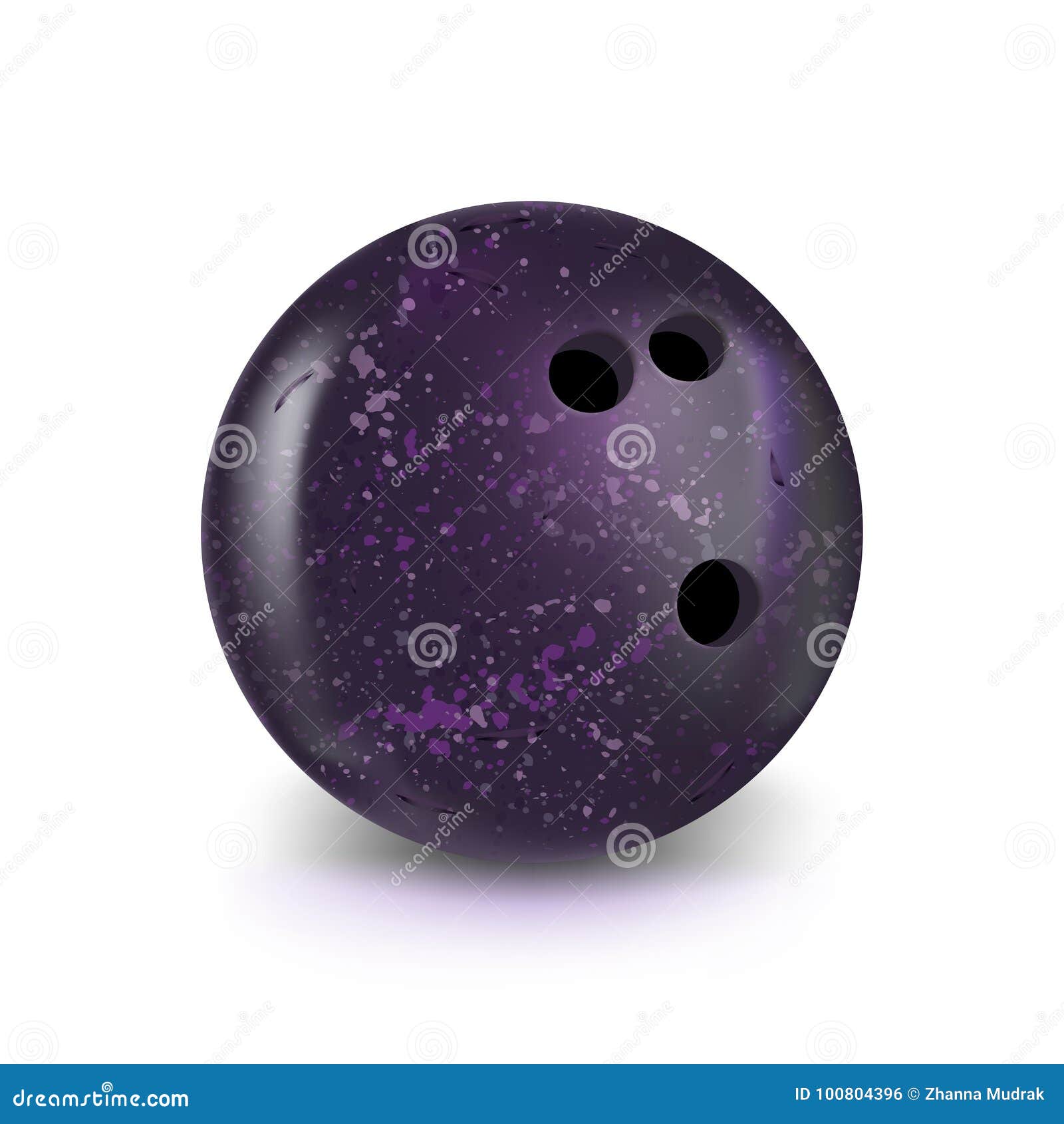 Bowling Violet Ball Isolated on White with Gradient Stock Illustration ...