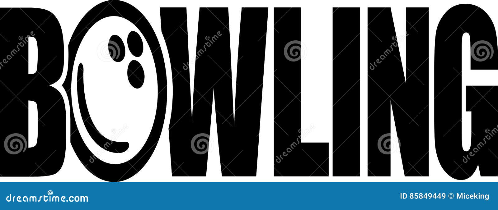 Bowling Word With Silhouette Cutout Vector Illustration | CartoonDealer ...