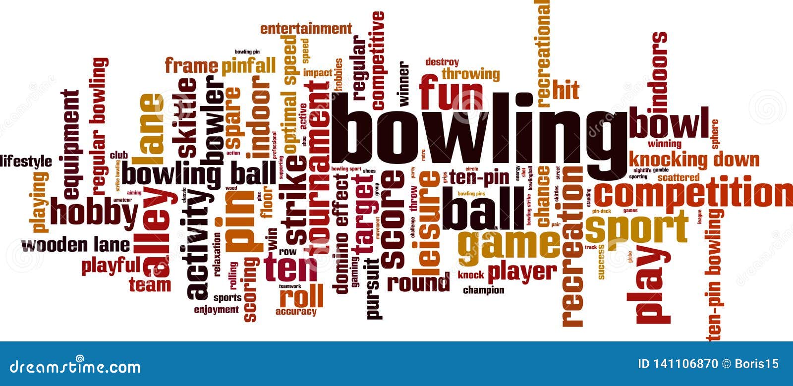 Bowling word cloud stock vector. Illustration of frame - 141106870